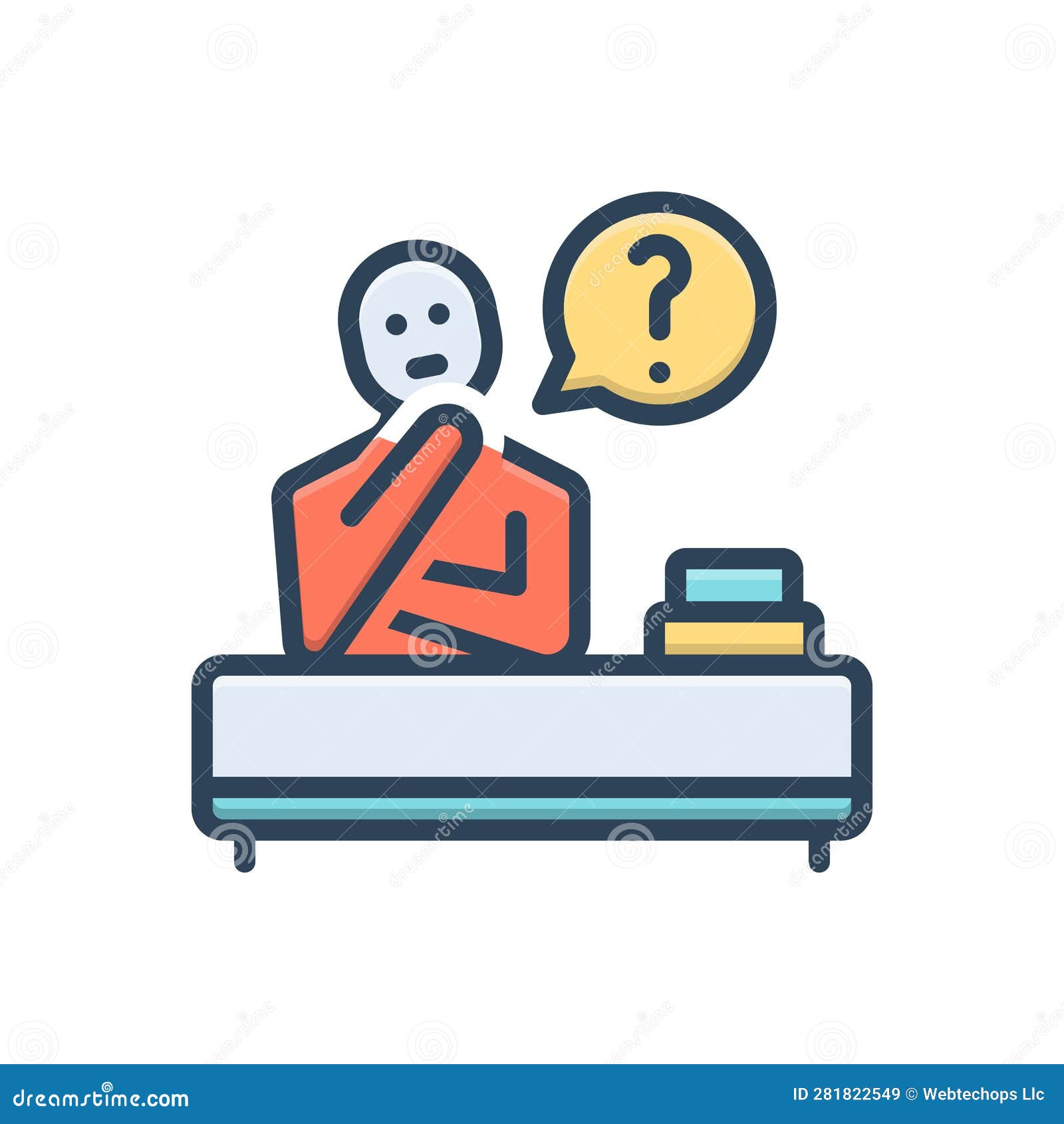 Color Illustration Icon for Think, Peruse and Ponder Stock Vector ...