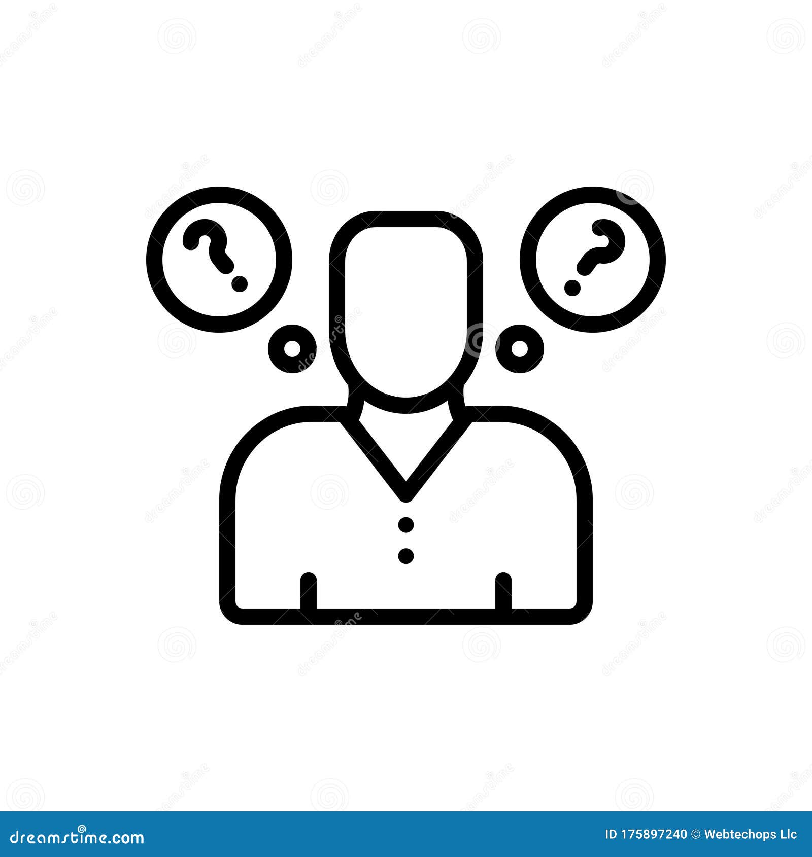 Black Line Icon for Think, What and Why Stock Vector - Illustration of ...