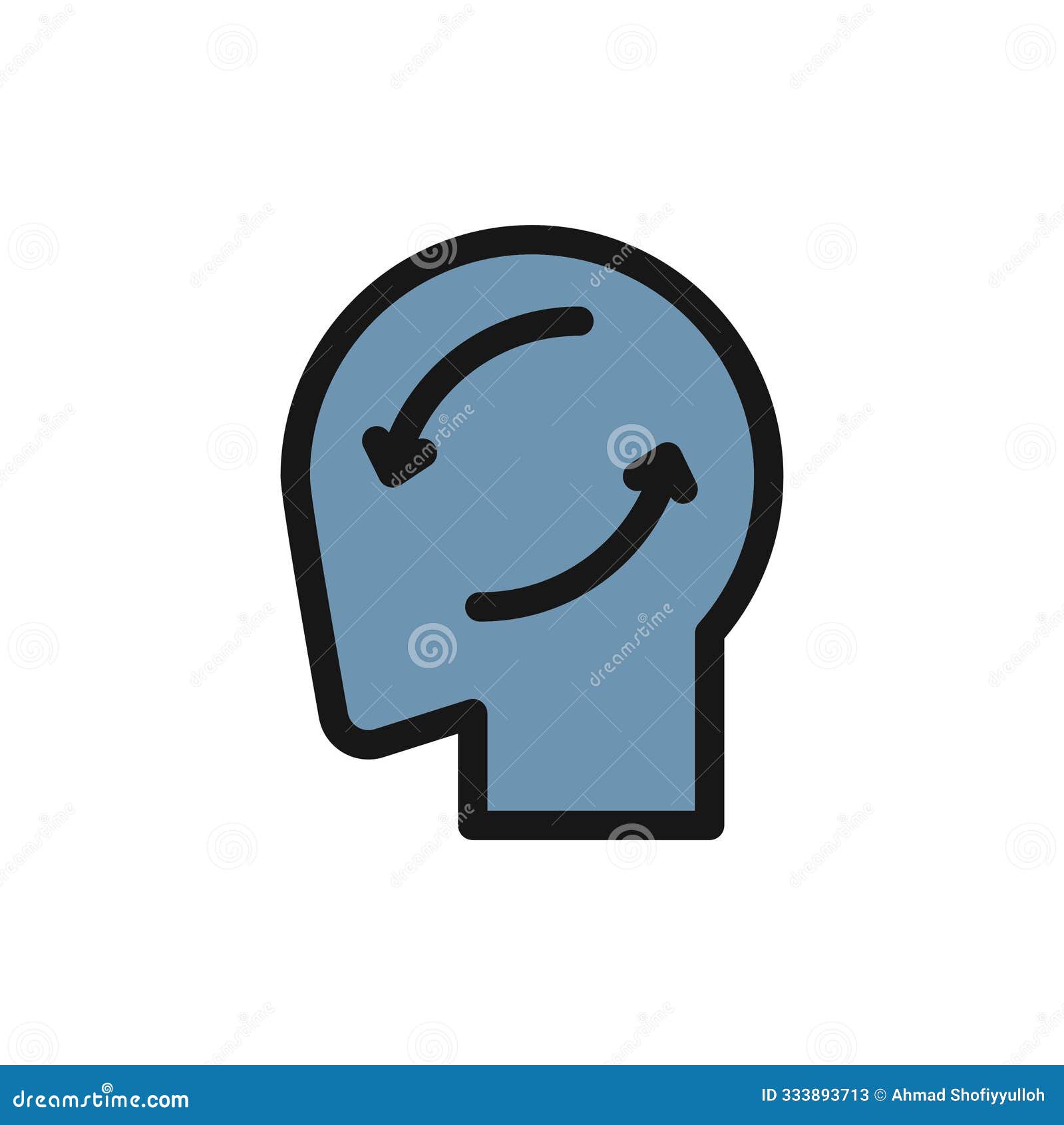 Icon Thinking Head Rotation Arrow Stock Illustration - Illustration of ...