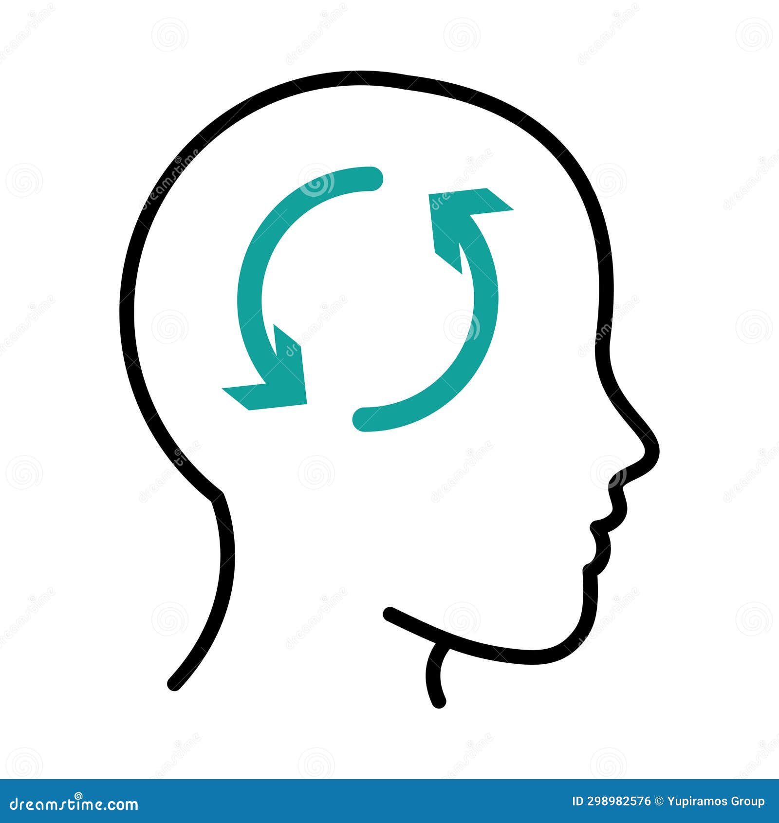 Icon of thinking man stock illustration. Illustration of brain - 298982576