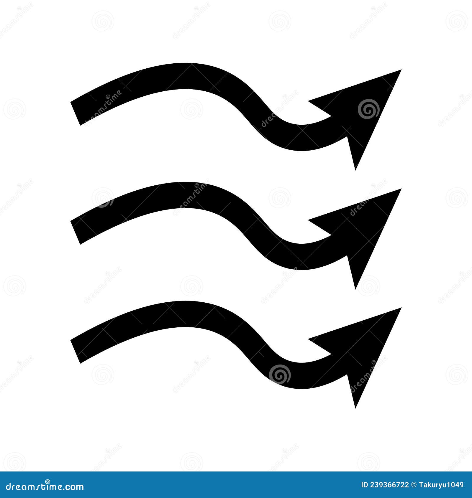 An Icon of Three Arrows in a Row. Vector. Stock Vector - Illustration ...