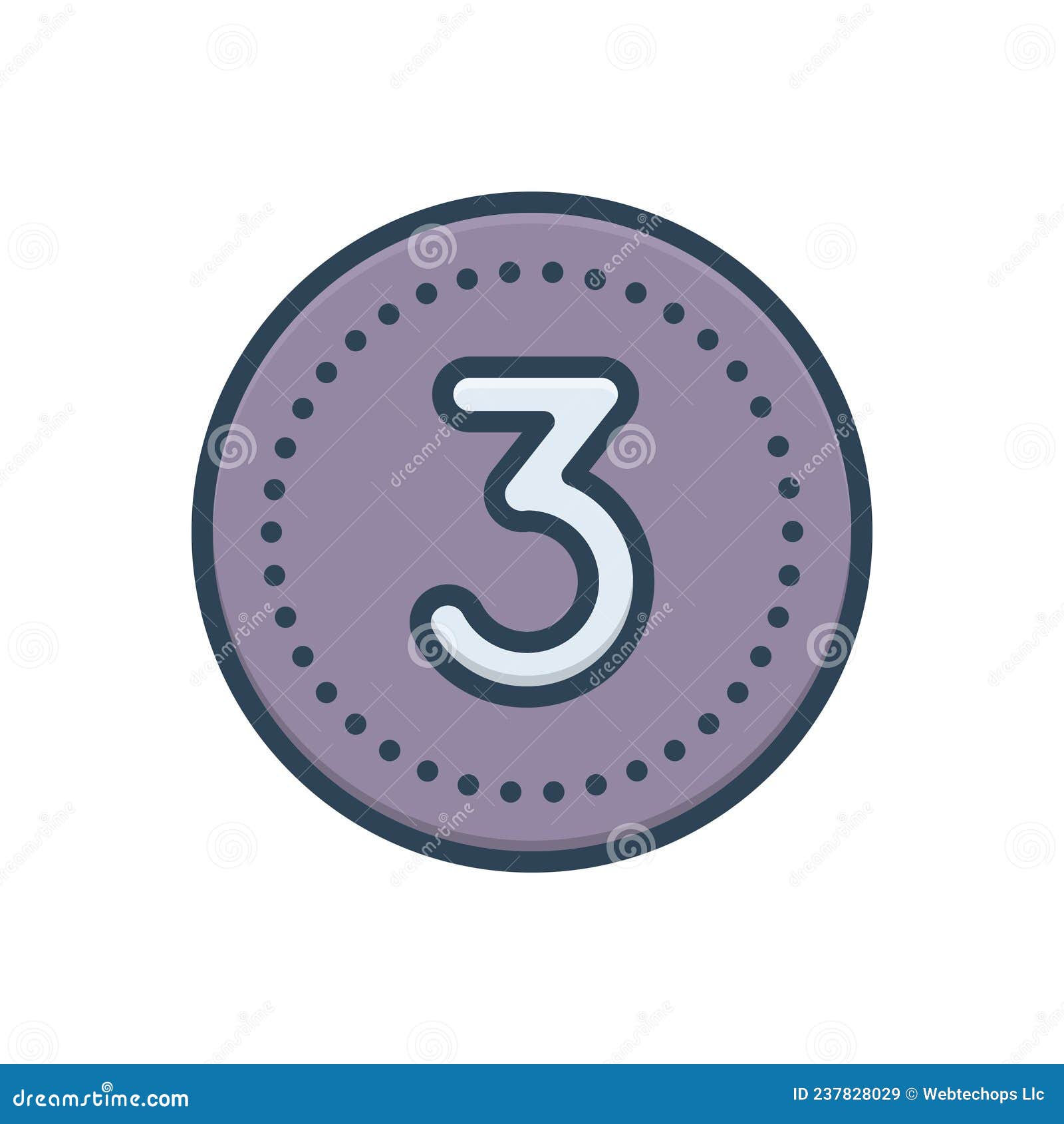 Color Illustration Icon for Three, Digit and Mathematical Stock ...