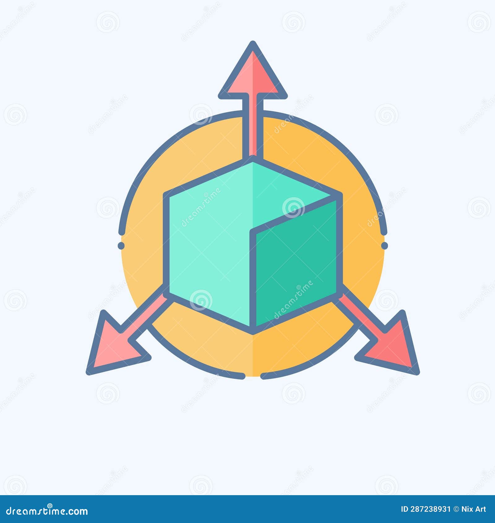 Icon Three Dimensional Object. Related To 3D Visualization Symbol ...