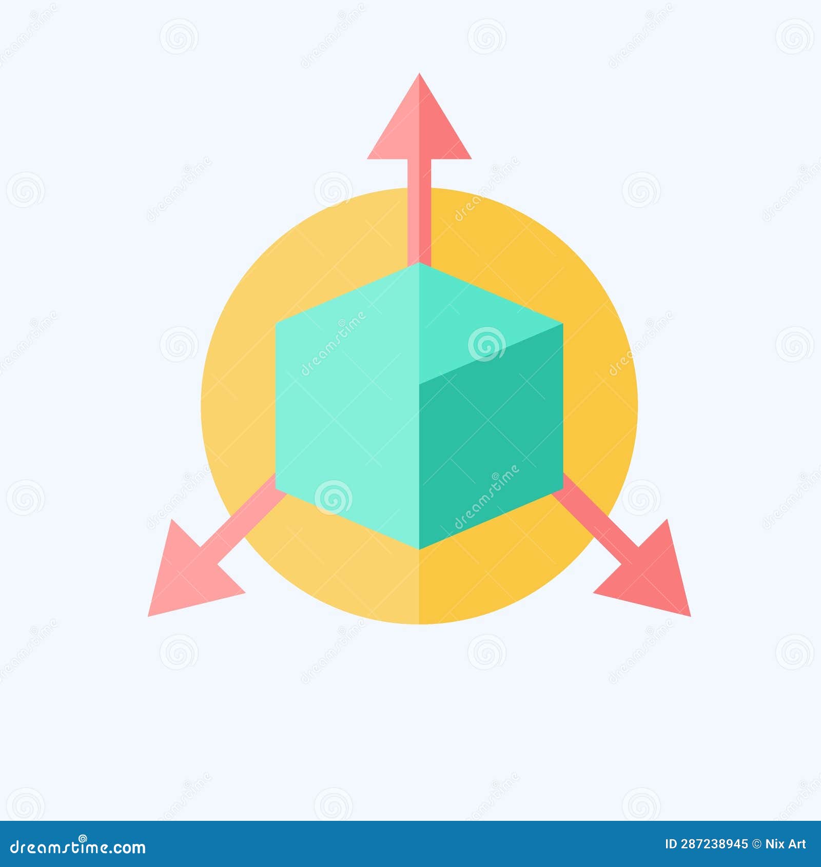 Icon Three Dimensional Object. Related To 3D Visualization Symbol. Flat ...