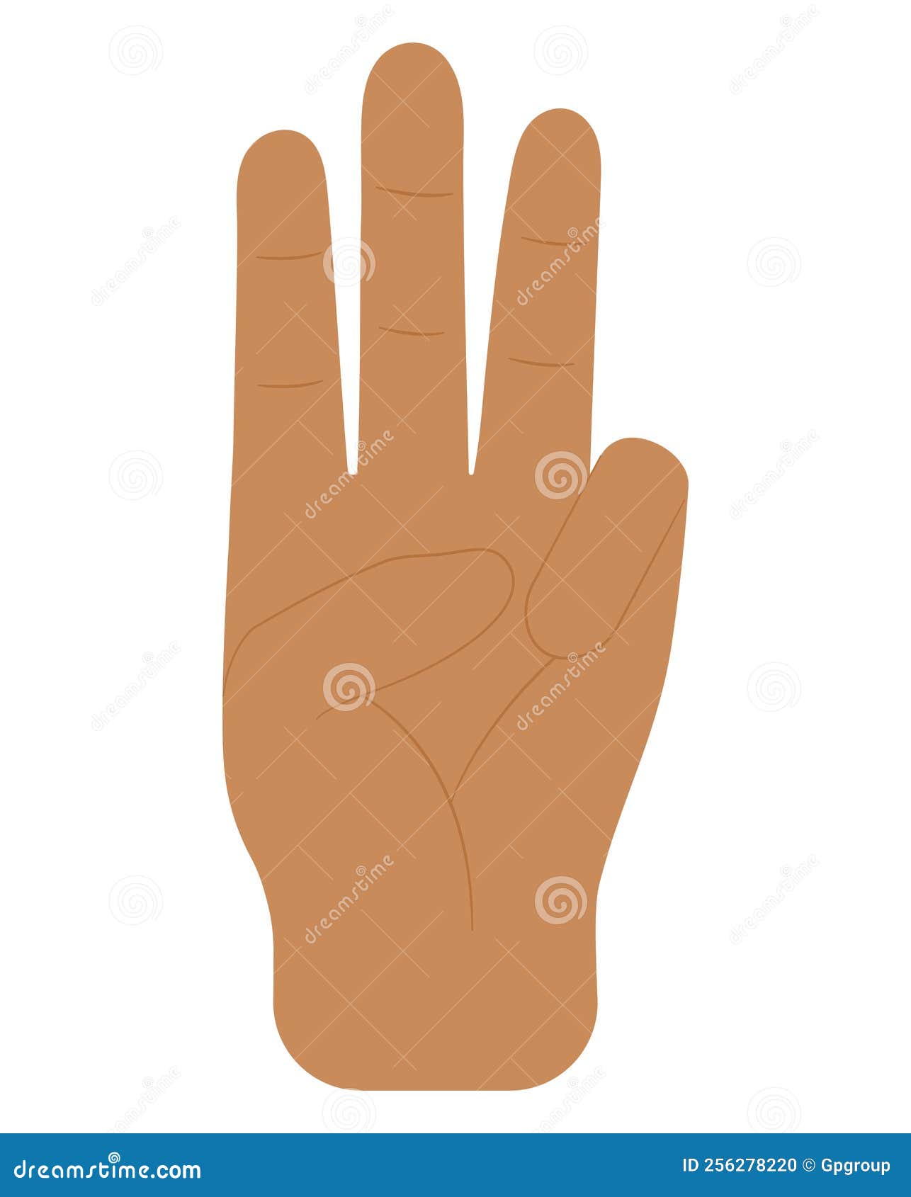 Icon with three fingers up stock vector. Illustration of three - 256278220