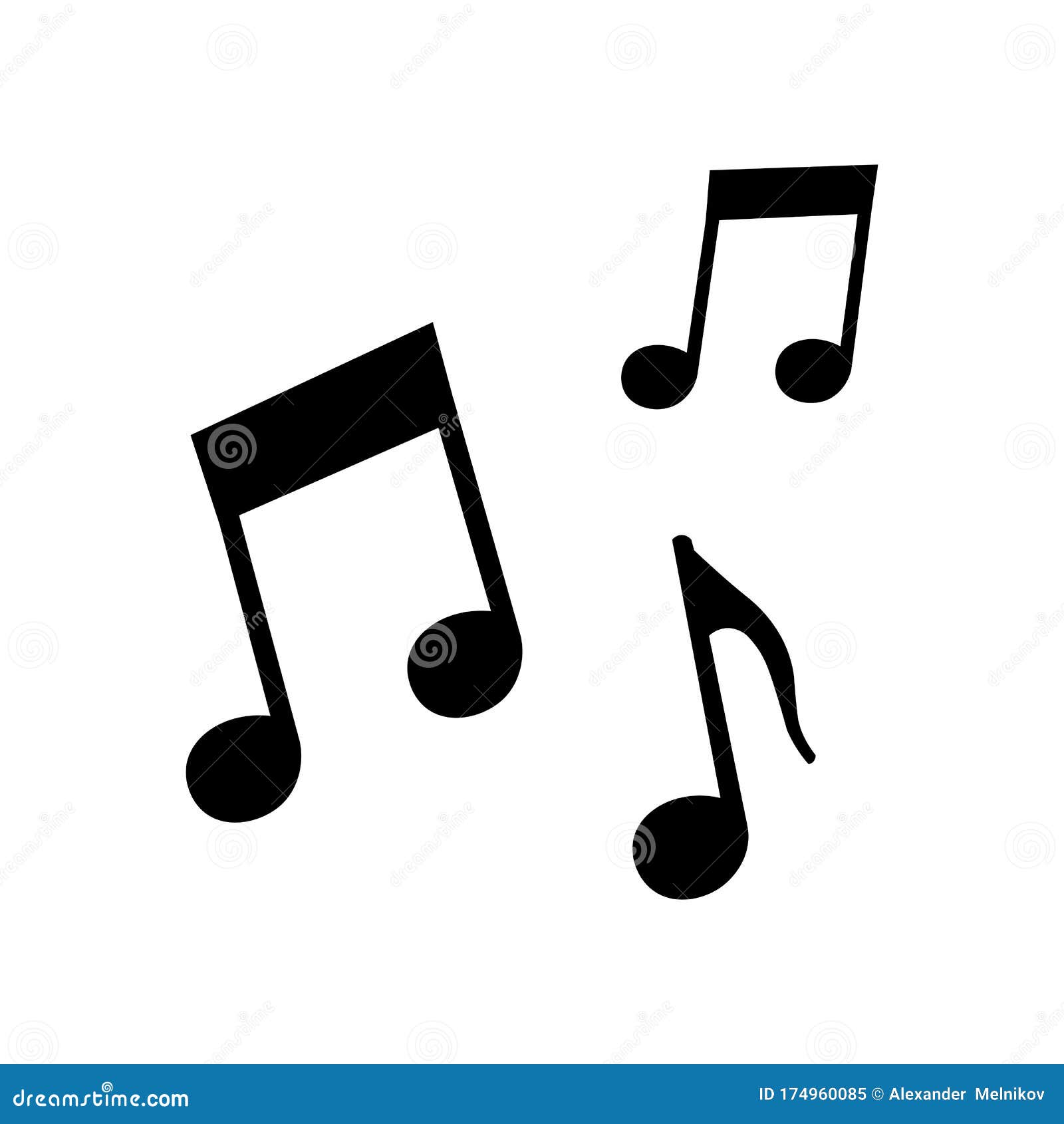 Icon Three Musical Notes. Vector Illustration Eps 10 Stock Illustration ...