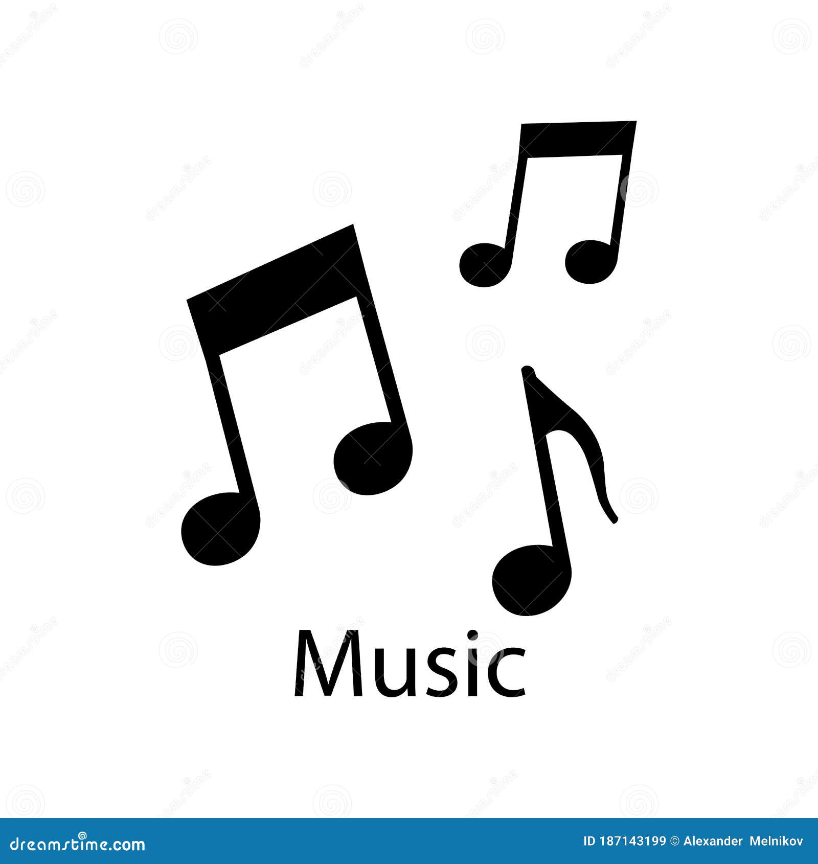 Icon Three Musical Notes. Vector Illustration Eps 10 Stock Illustration ...