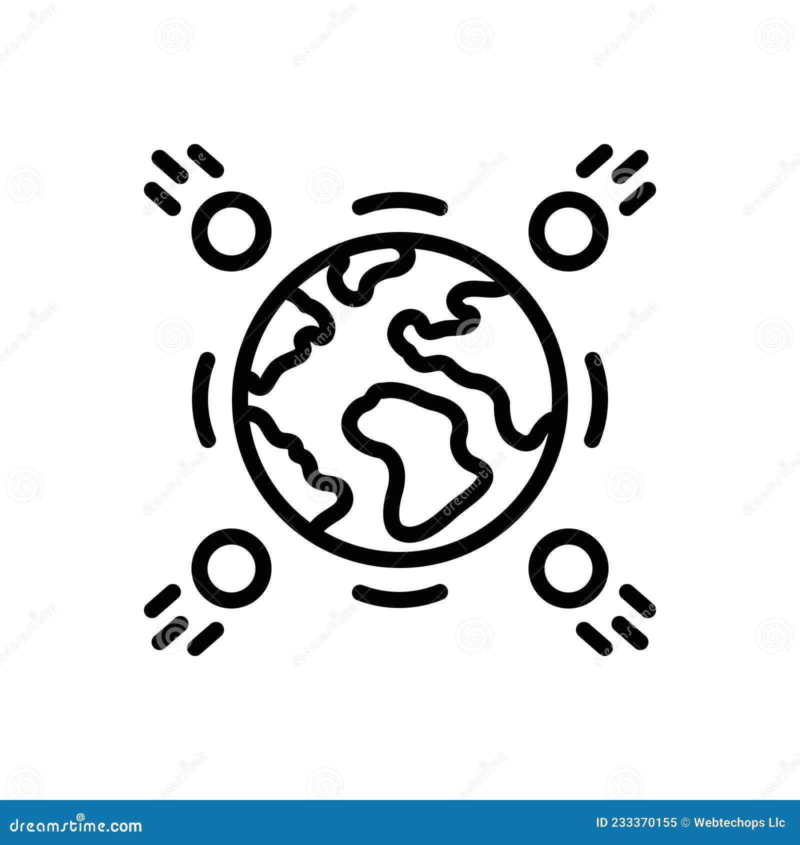 Black Line Icon for Throughout, Everywhere and Around Stock ...