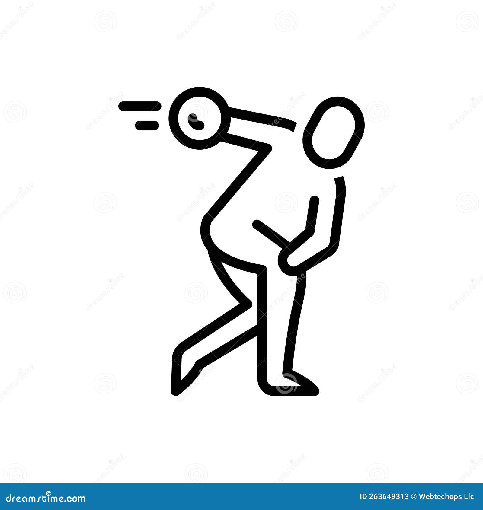 Black Line Icon for Throwing, Ball and Game Stock Vector - Illustration ...