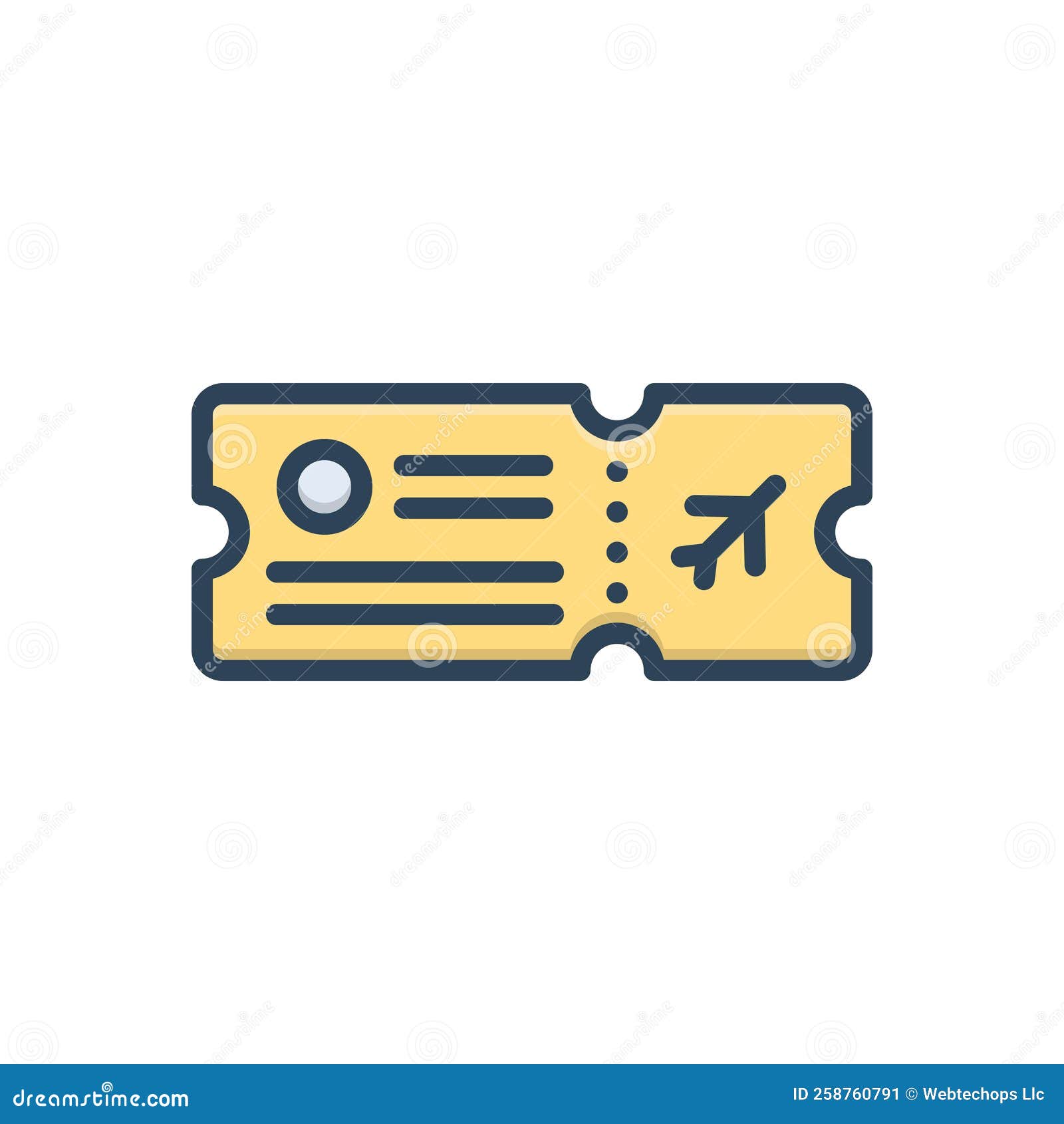 Color Illustration Icon for Ticket, Plane and Airplane Stock Vector ...