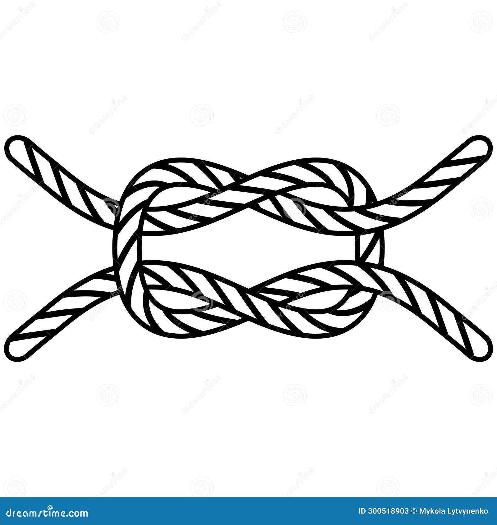Icon Tied Sea Knot Two Ropes Cables, Tying Sea Knot Stock Illustration ...