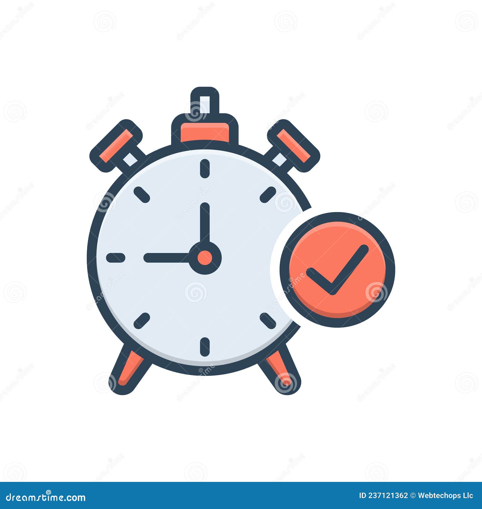 Color Illustration Icon for Time, Done and Reminder Stock Illustration ...