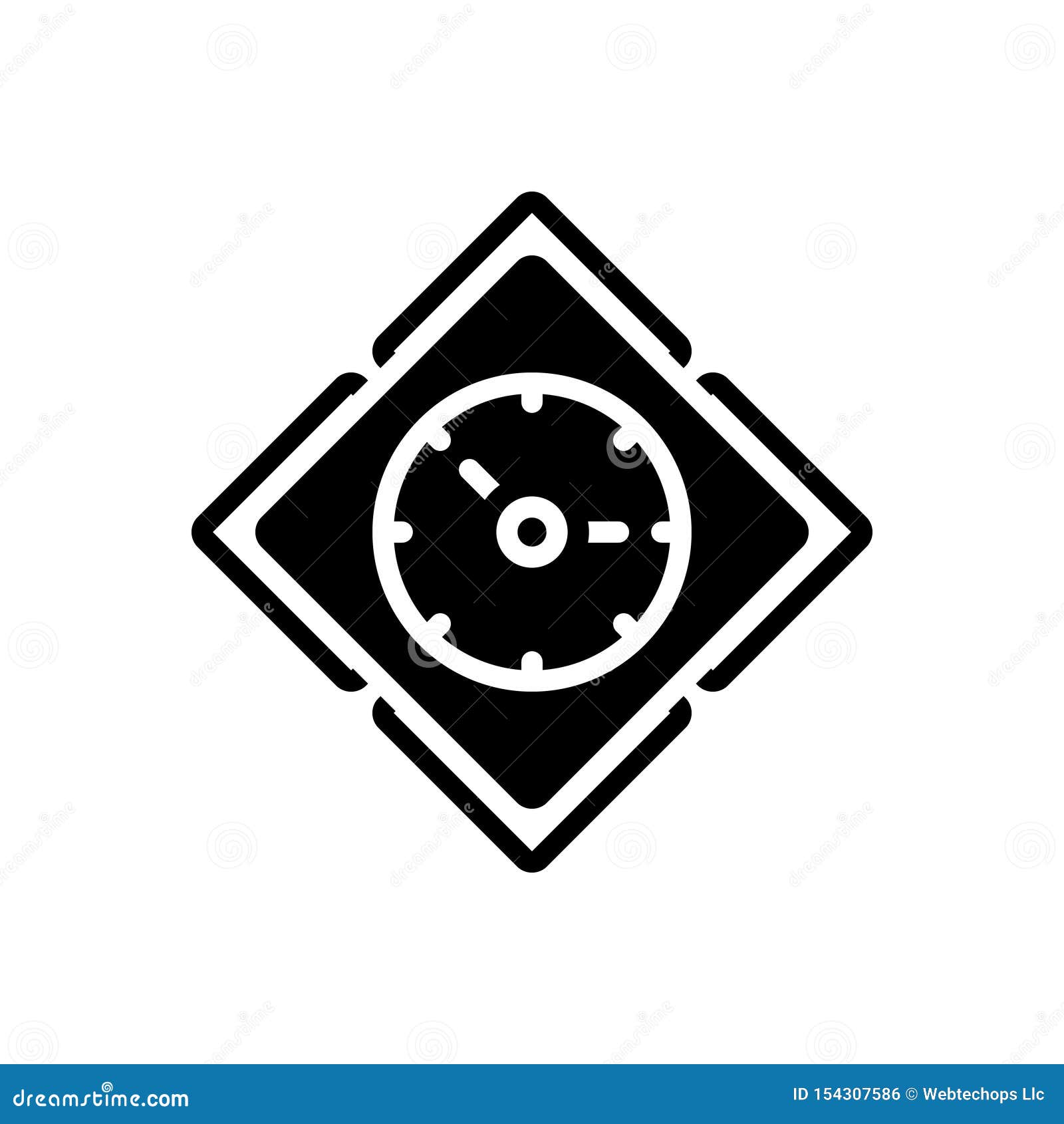 Black Solid Icon for Time, Dials and Clock Stock Illustration ...