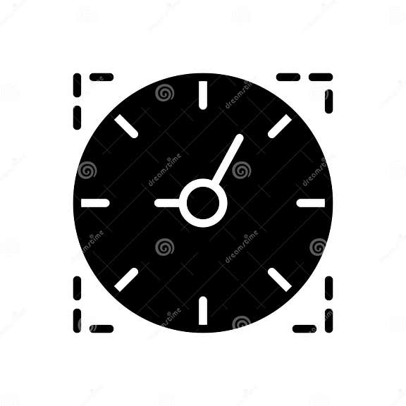Black Solid Icon for Time, Period and Duration Stock Vector ...