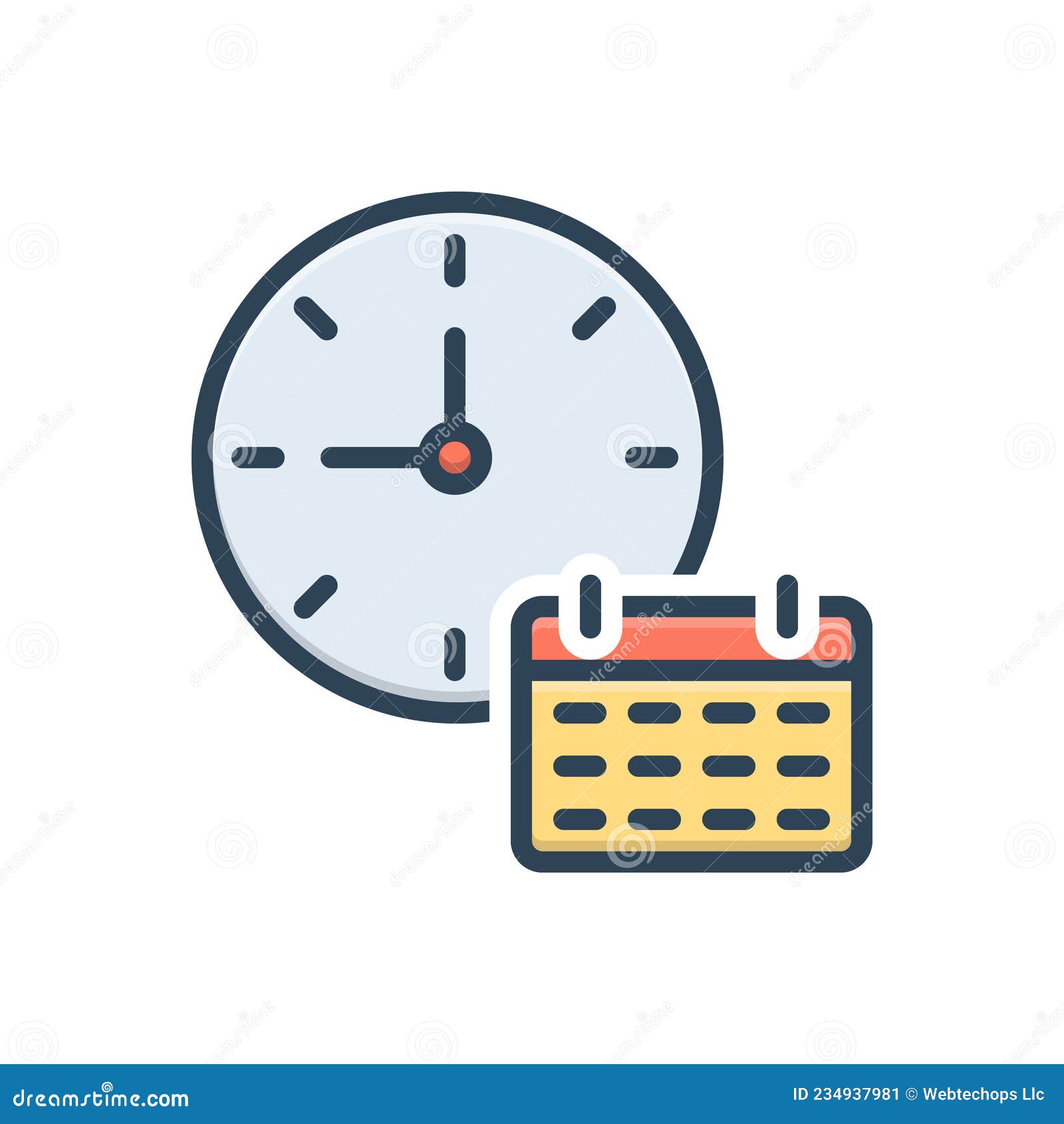 Color Illustration Icon for Time Table, Clock and Analog Stock ...