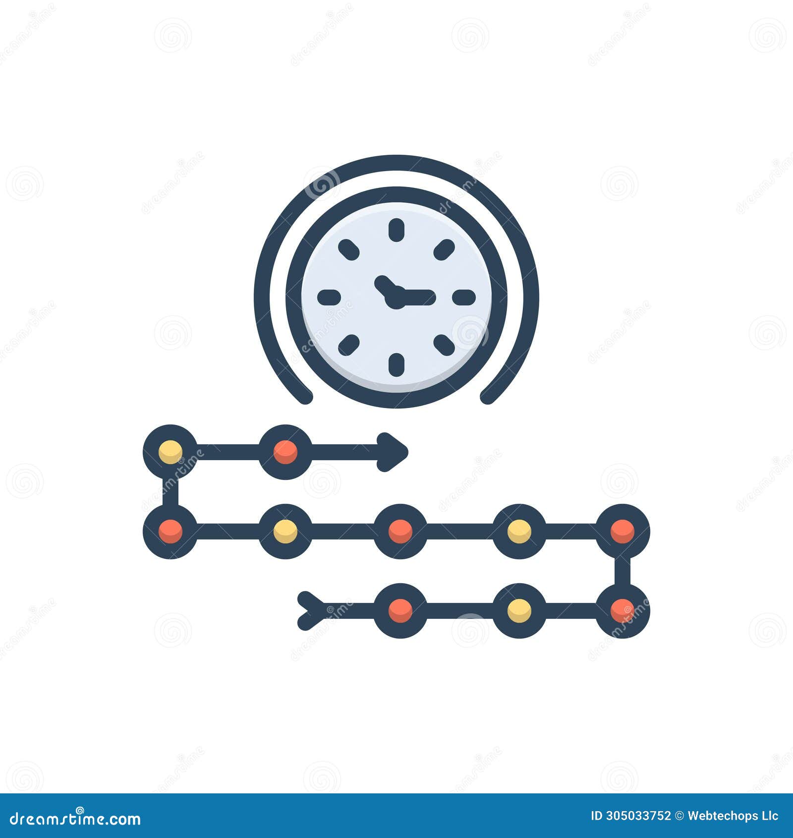 Color Illustration Icon for Timeline, Progress and Clock Stock Vector ...