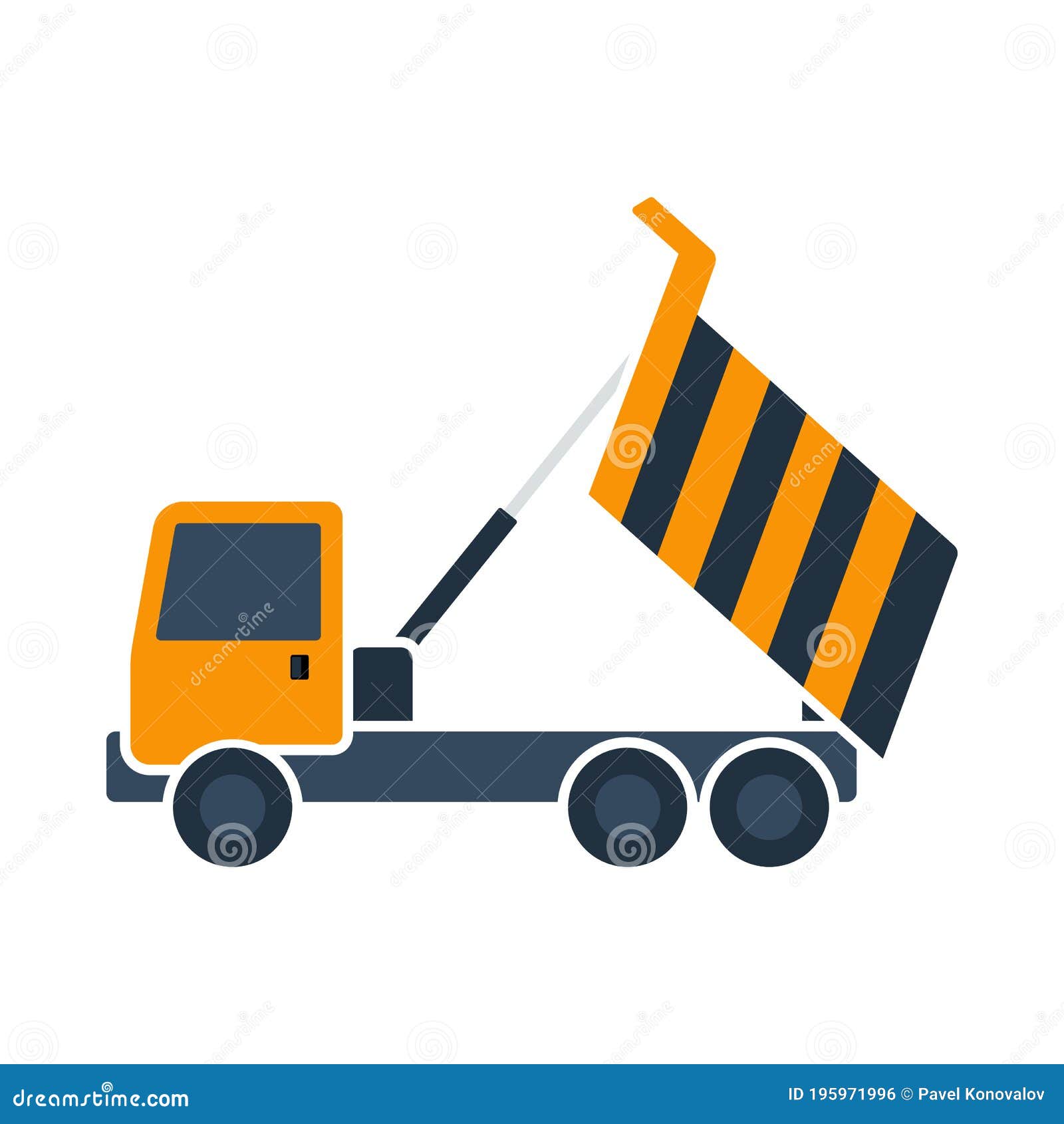 Tipper. Flat Picture Construction Vehicles. Isolated Objects. Vector ...