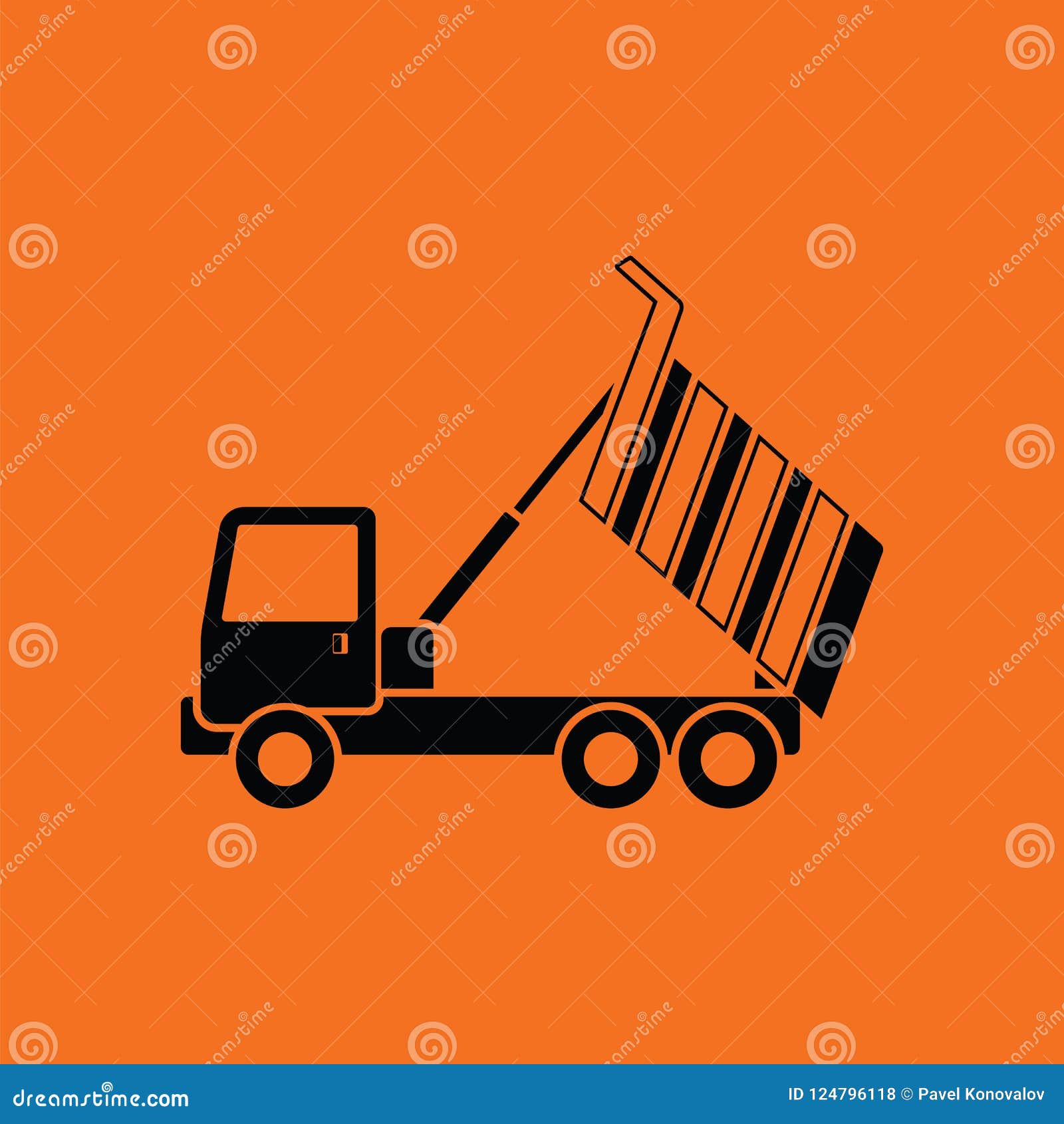 Orange Tipper Icon Cartoon Vector. Truck Unload | CartoonDealer.com ...