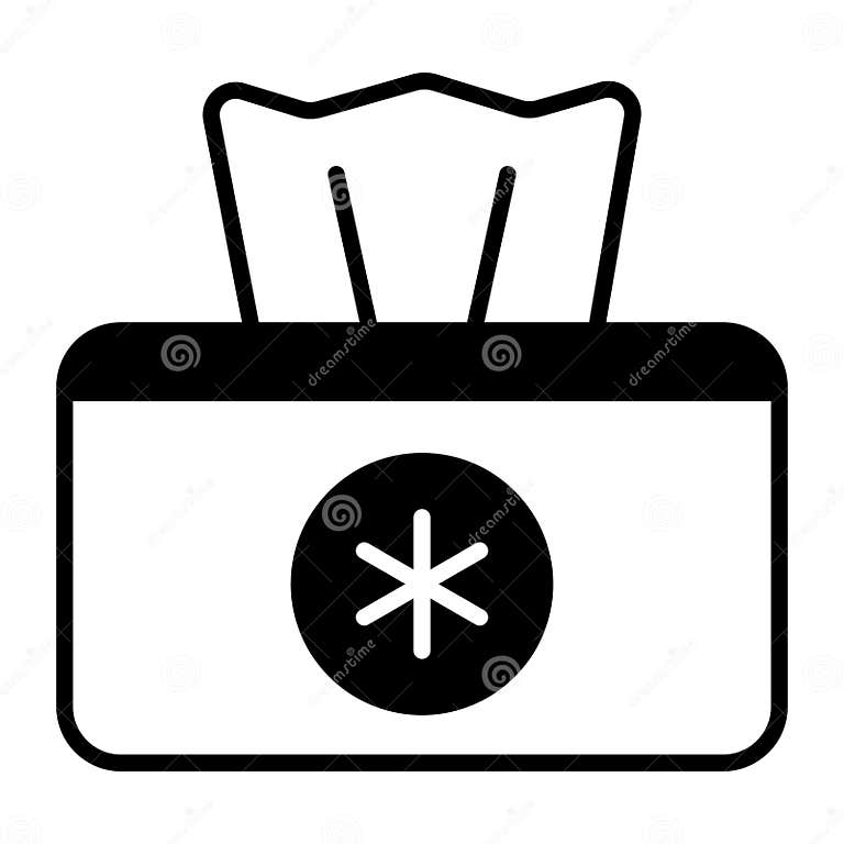 An Icon of Tissue Box, Hygiene Accessory Vector Stock Vector ...