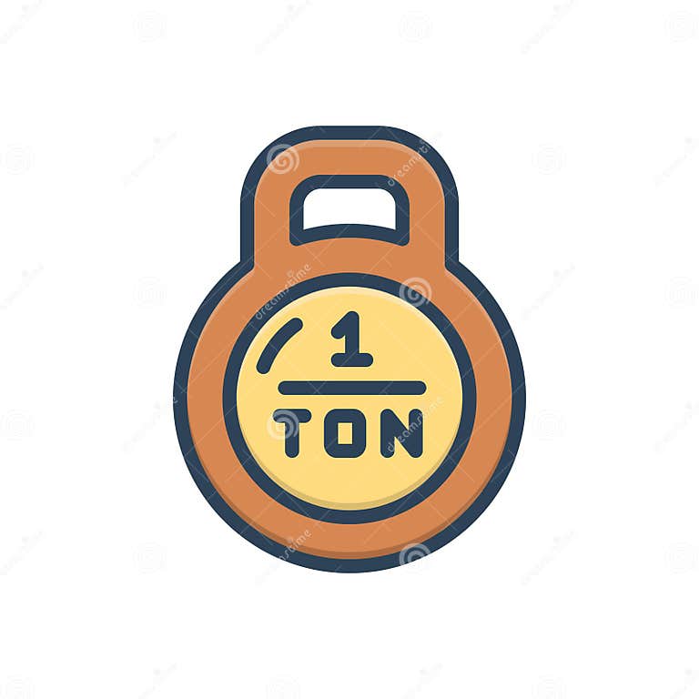 Color Illustration Icon for Ton, Tonnes and Lock Stock Illustration ...