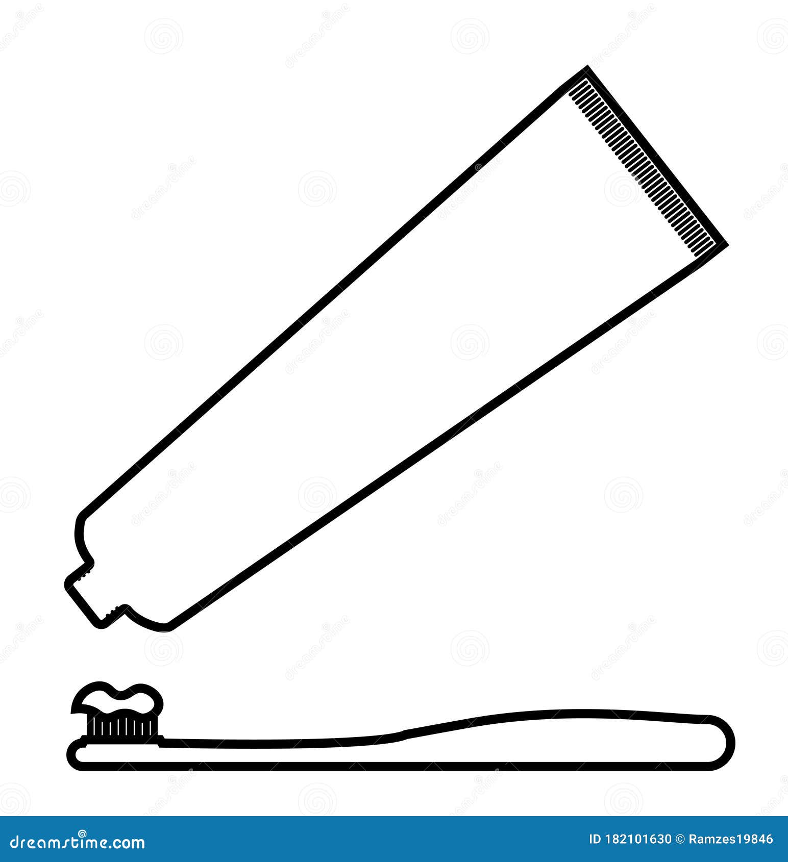 Icon, Toothpaste Squeezed Onto a Brush. Prevention of Dental Diseases ...