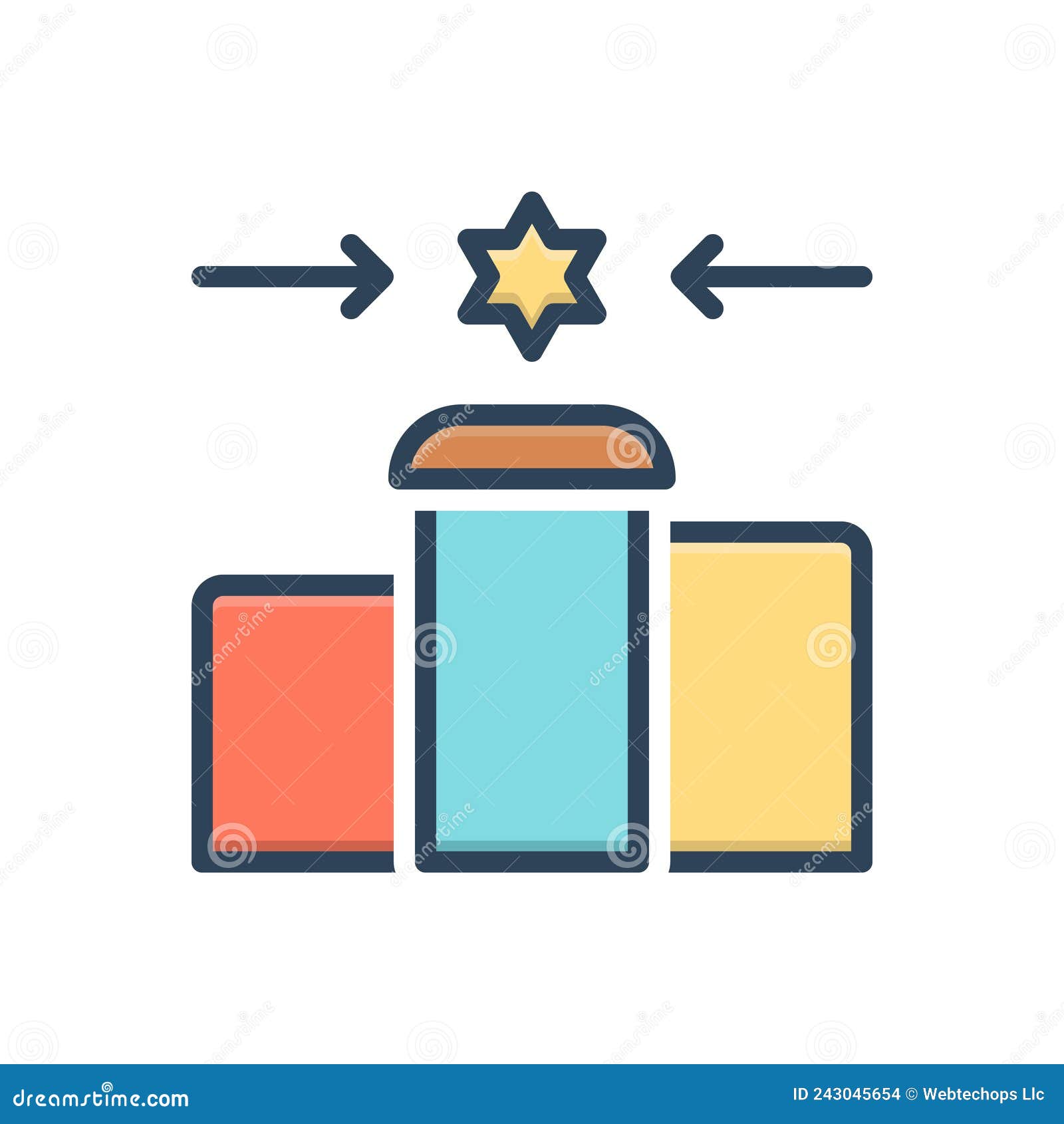 Color Illustration Icon for Top, Highest and Upper Stock Illustration ...