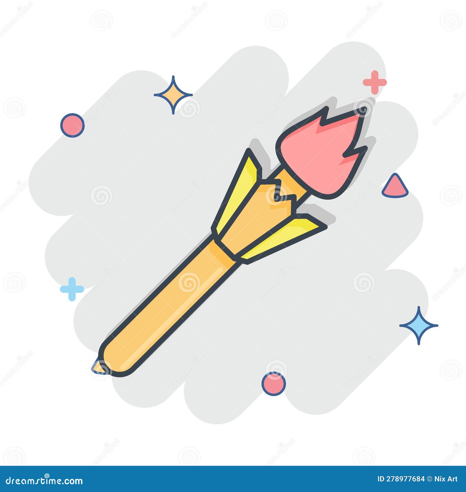 Icon Torch. Related To Hawaii Symbol. Comic Style. Simple Design ...