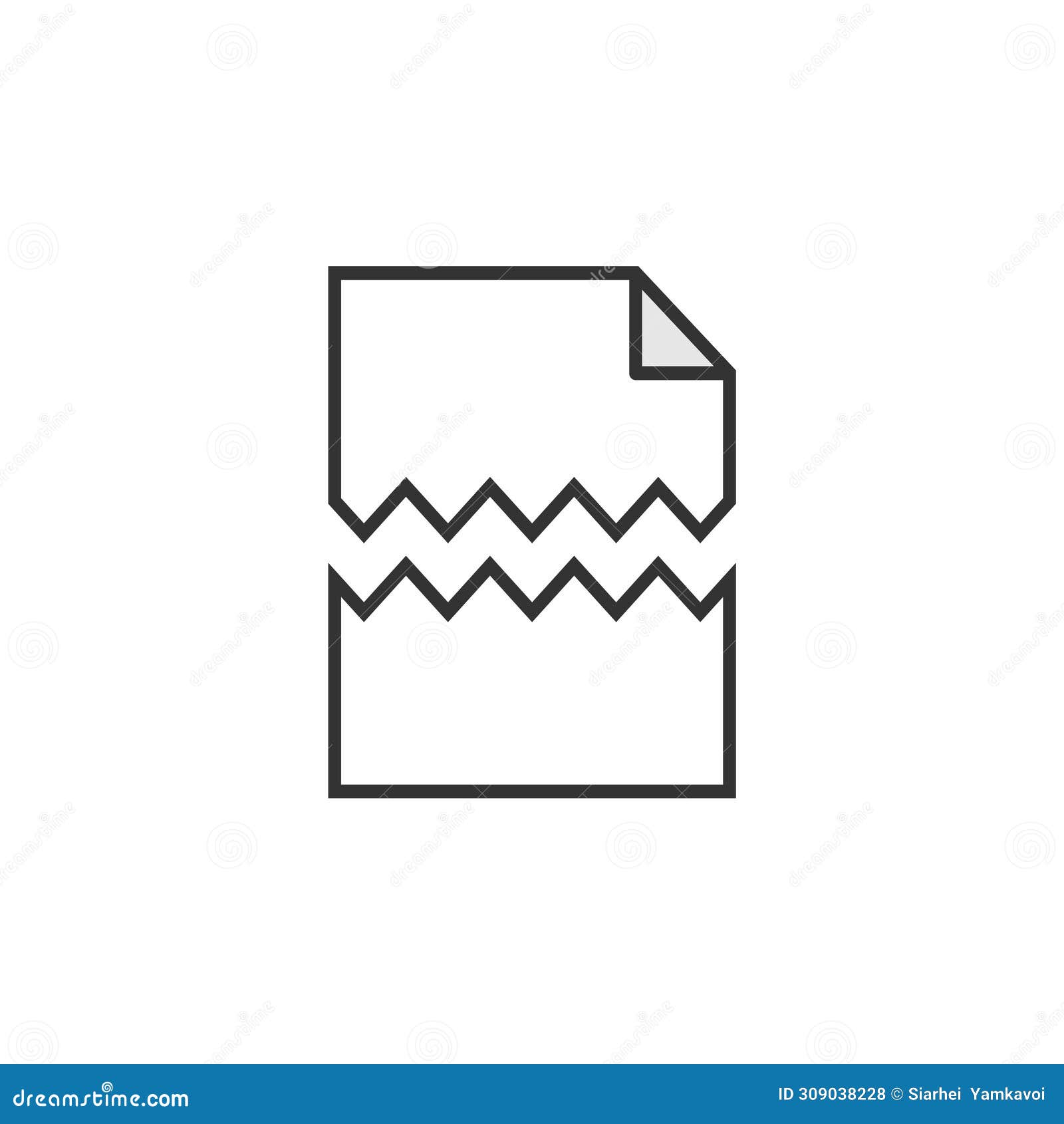Icon of a Torn Blank Sheet of Paper. Damaged Document or File Stock ...