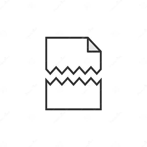 Icon of a Torn Blank Sheet of Paper. Damaged Document or File Stock ...