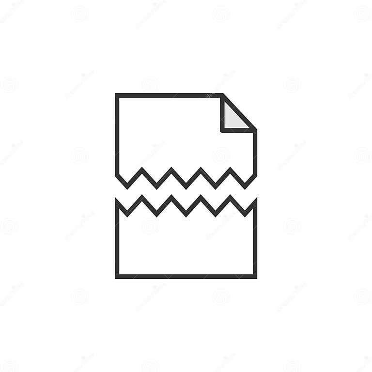 Icon of a Torn Blank Sheet of Paper. Damaged Document or File Stock ...