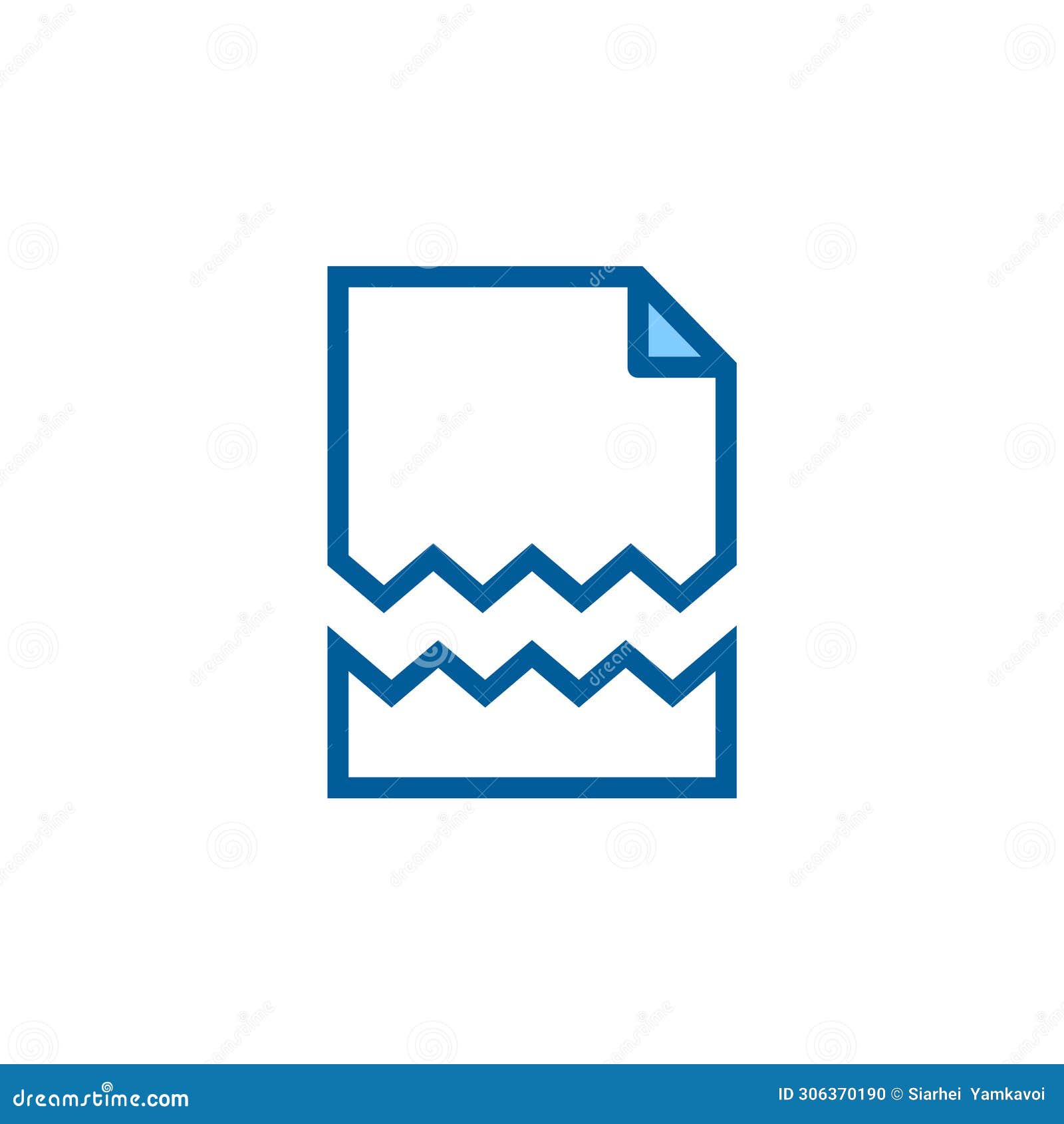 Icon of a Torn Blank Sheet of Paper. Damaged Document or File Stock ...