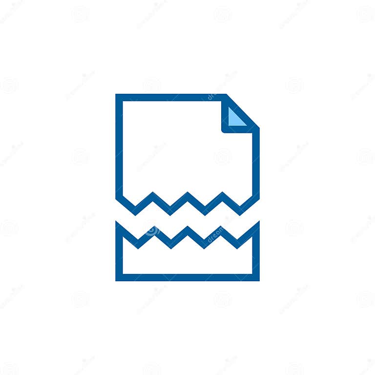 Icon of a Torn Blank Sheet of Paper. Damaged Document or File Stock ...