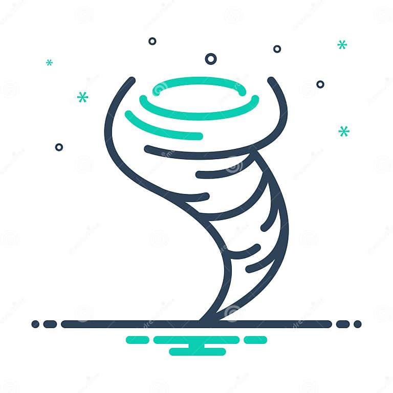 Mix Icon for Tornado, Maelstrom and Disaster Stock Illustration ...