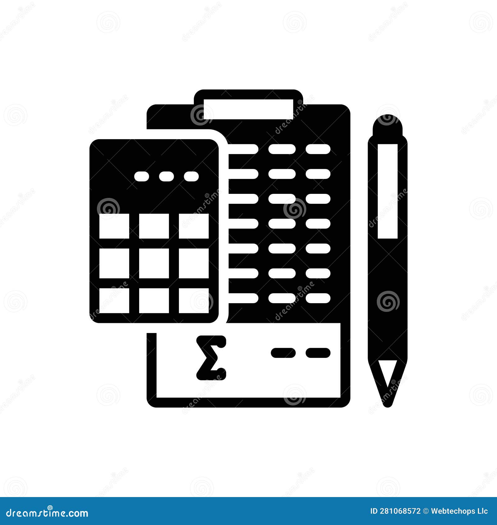 Black Solid Icon for Total, Entire and Account Stock Vector ...