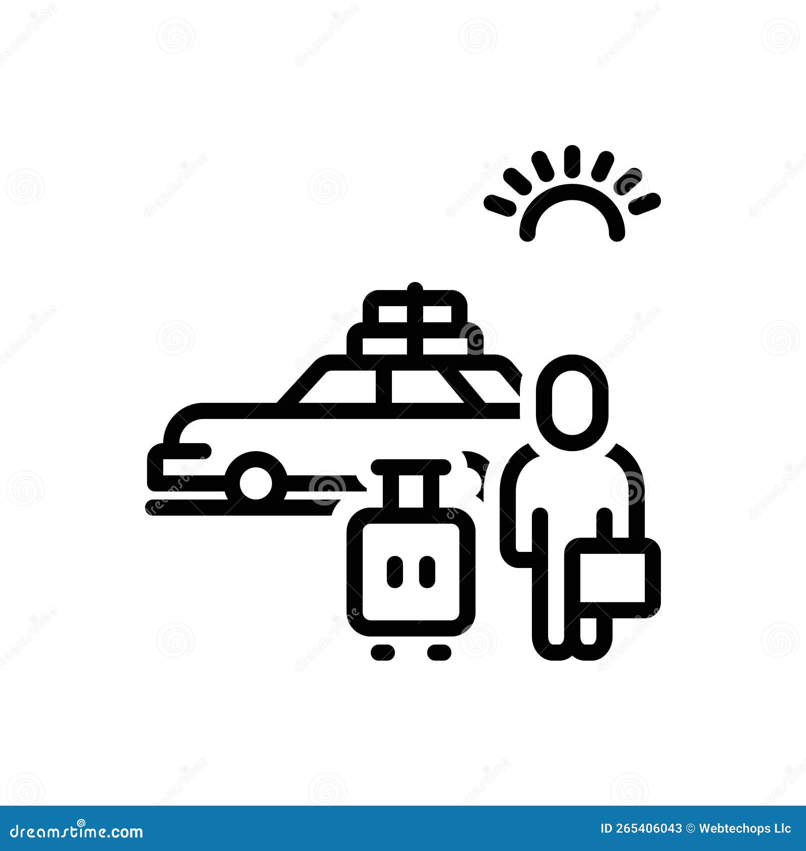 Black Line Icon for Tourism, Ramble and Excursion Stock Vector ...