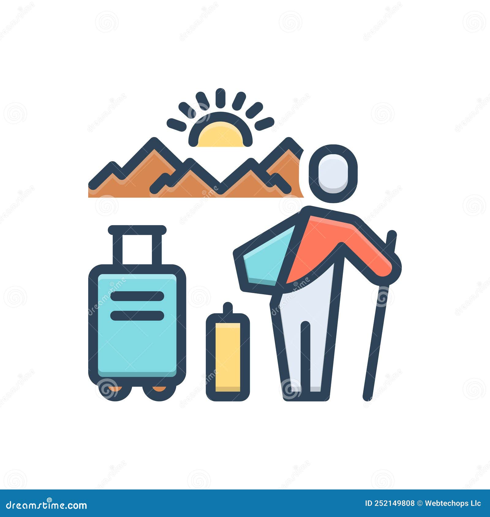 Color Illustration Icon for Tourist, Sightseer and Visitor Stock Vector ...