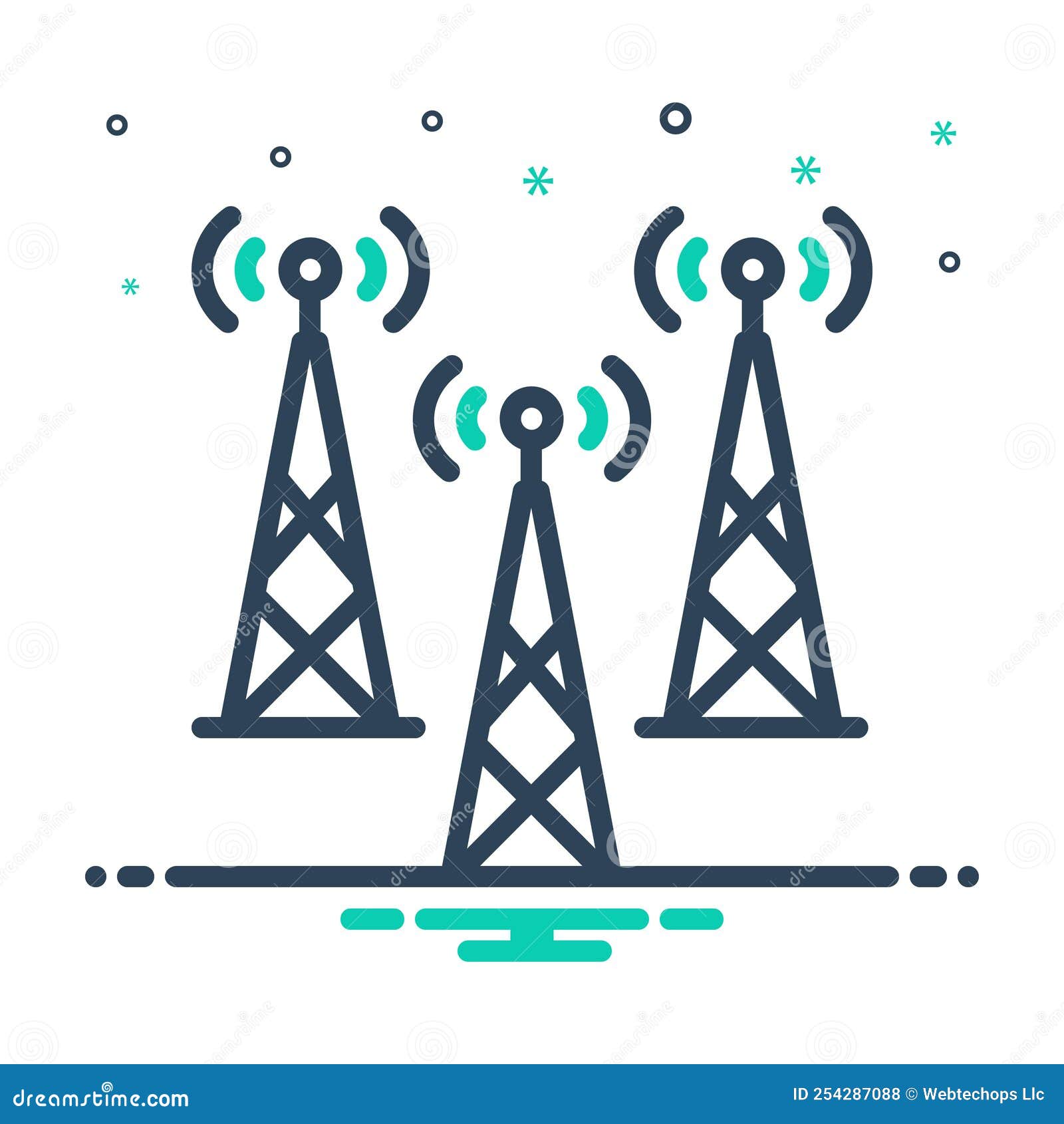 Mix Icon for Towers, Network and Transmitter Stock Vector ...