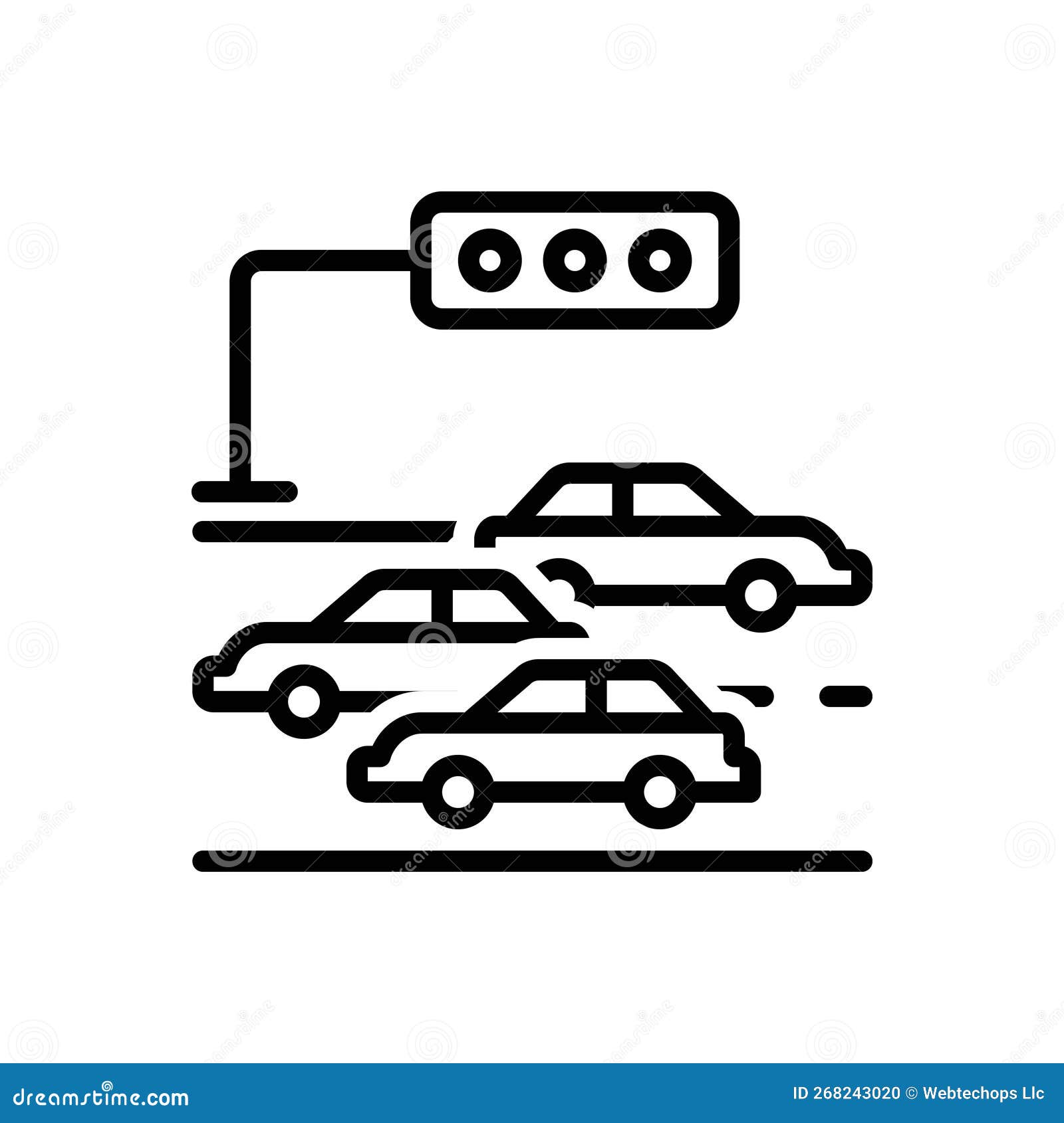 Black Line Icon for Traffic, Vehicle and Transport Stock Illustration ...