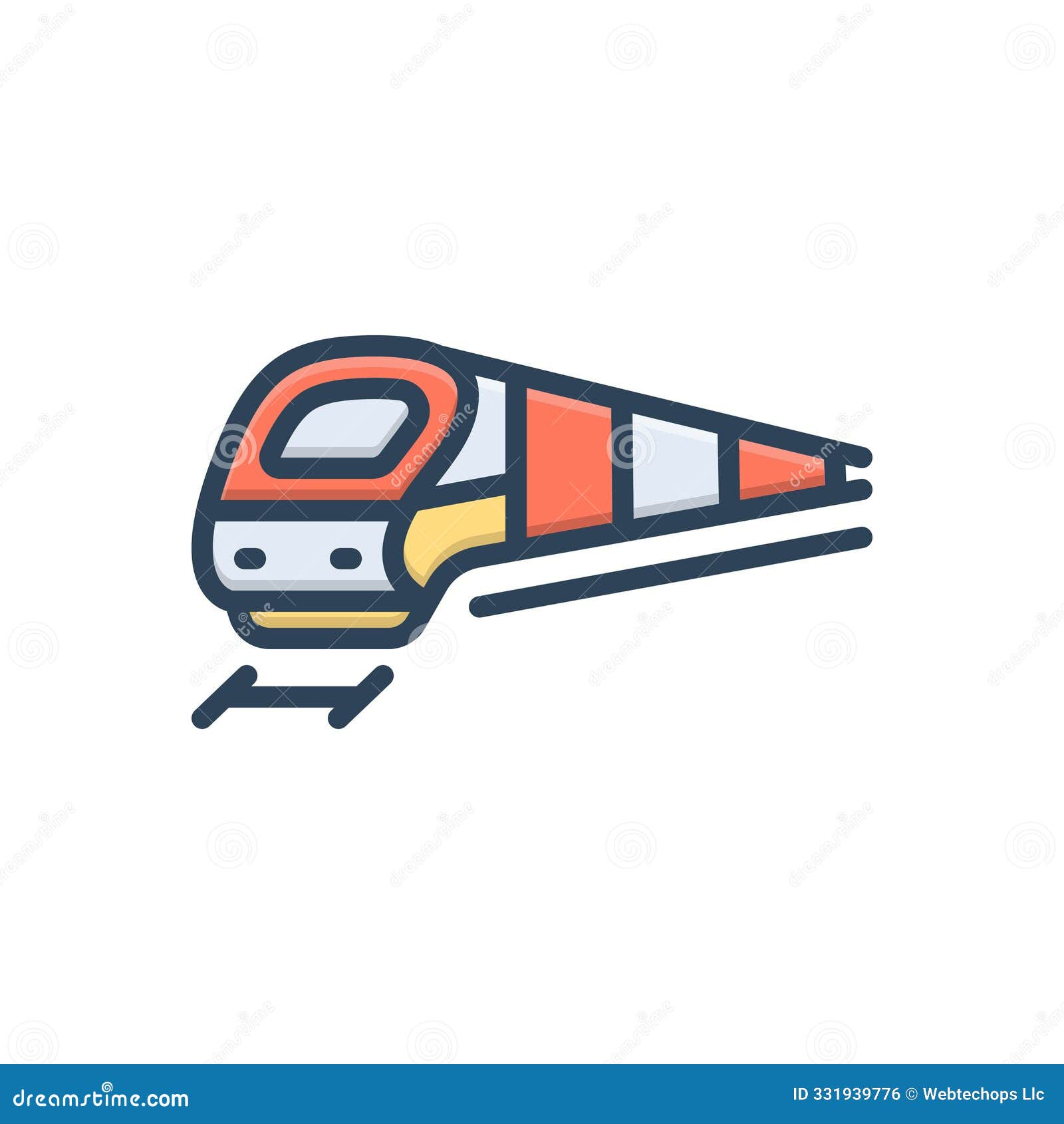 Train Rail Road Mass Transit Outline Cartoon Vector | CartoonDealer.com ...