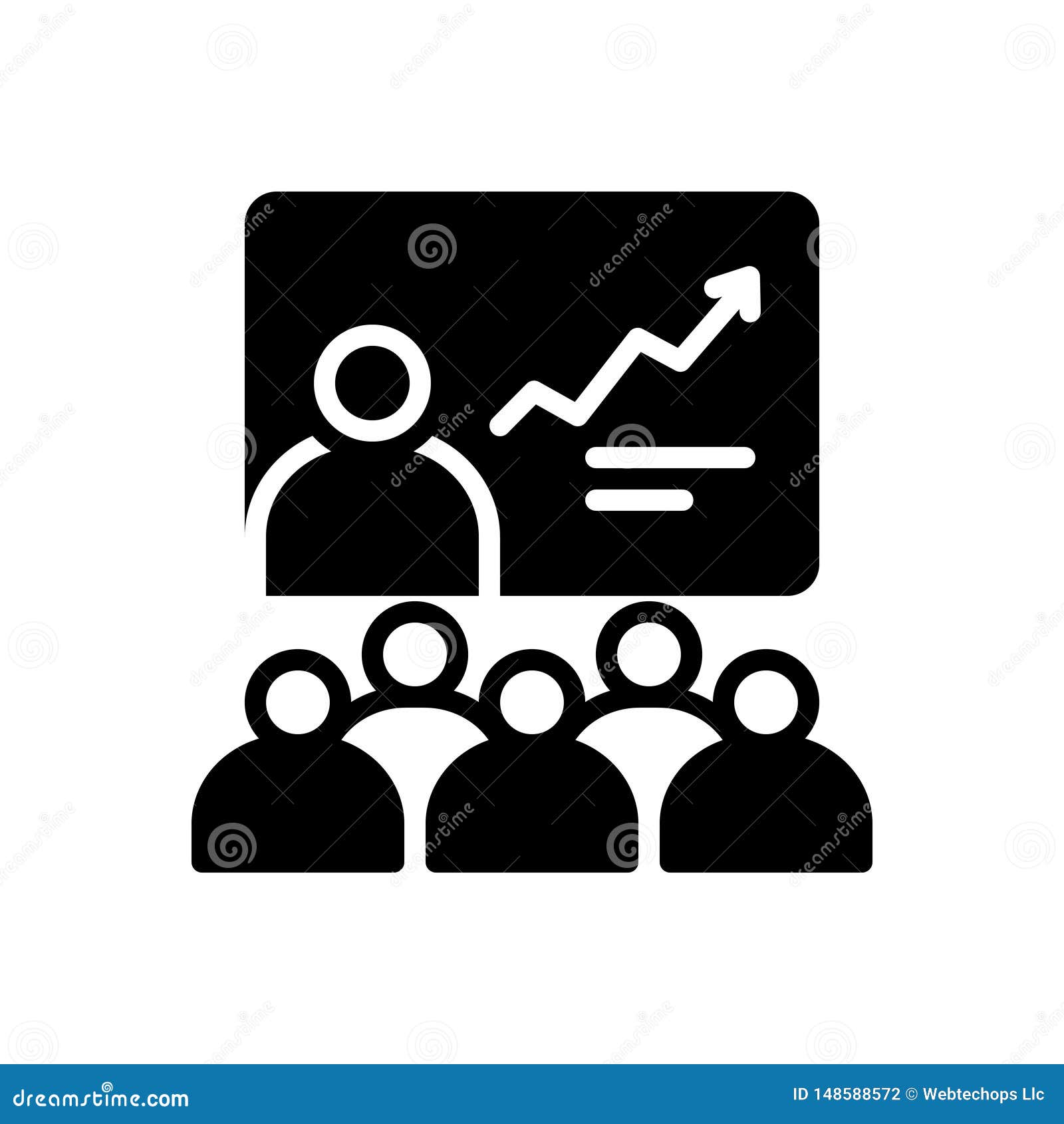 Black Solid Icon for Training, Learning and Instructor Stock Vector ...
