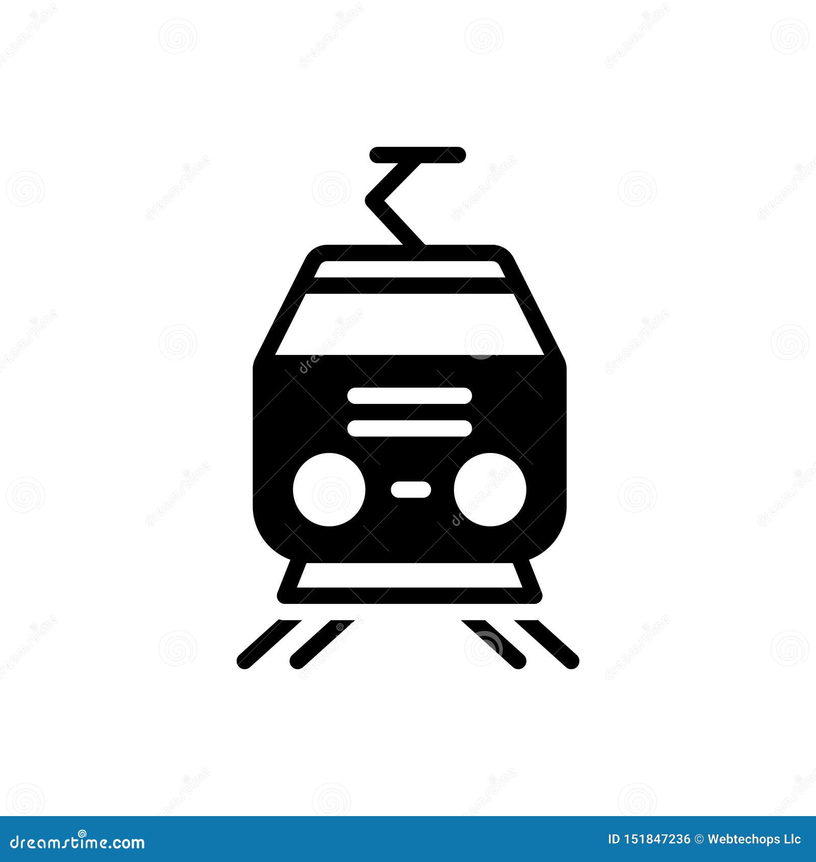 Black Solid Icon for Tram, Cable and Metro Stock Vector - Illustration ...