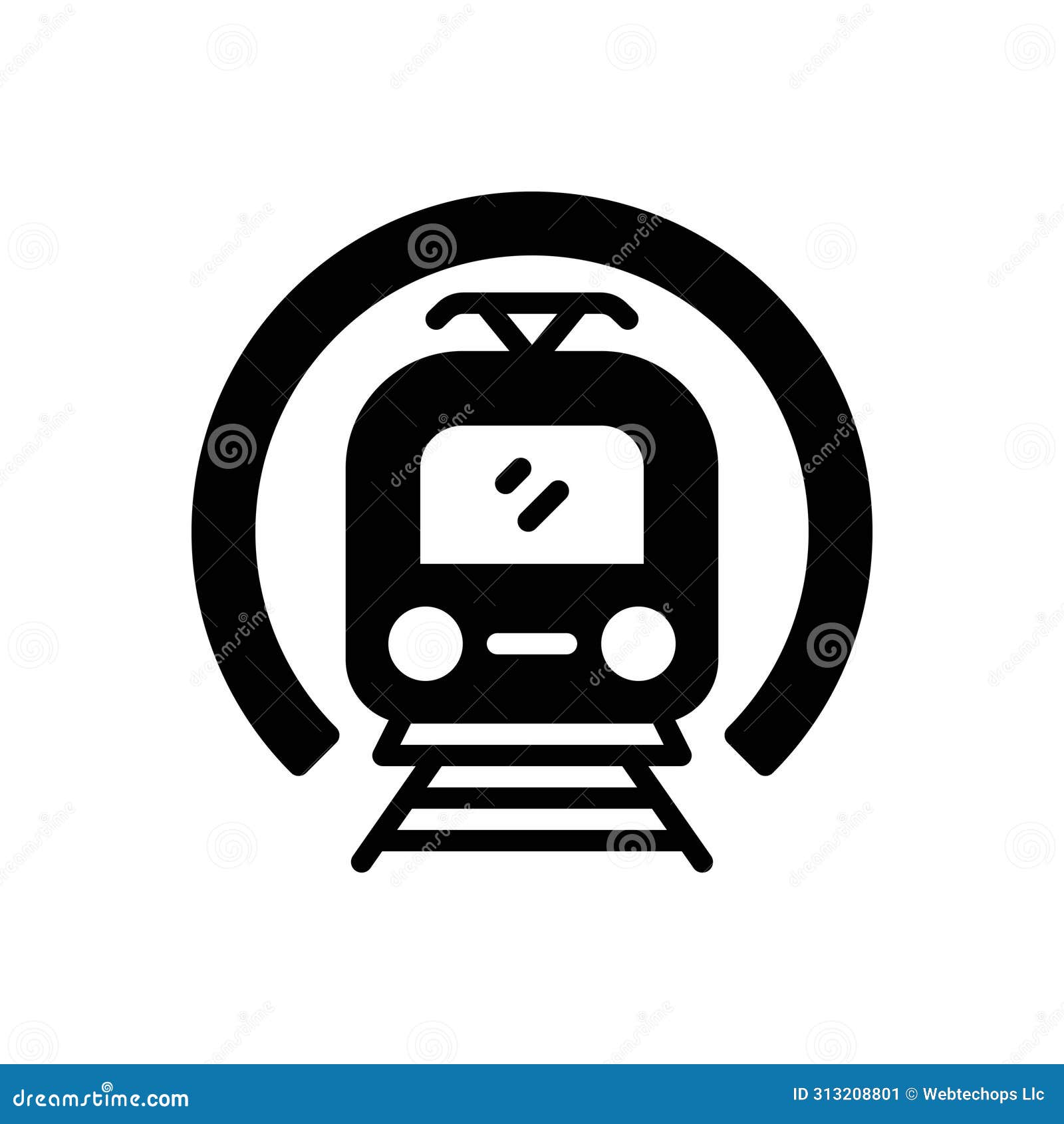 Black Solid Icon for Tram, Trains and Vehicle Stock Illustration ...