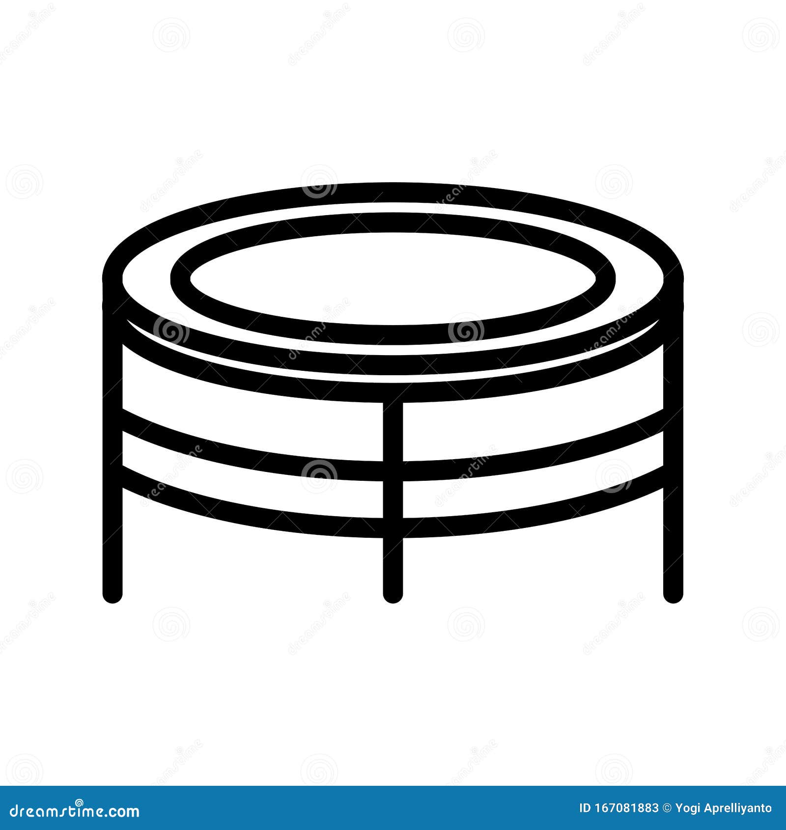 Icon Trampoline in Outline Style. Vector Illustration and Editable ...