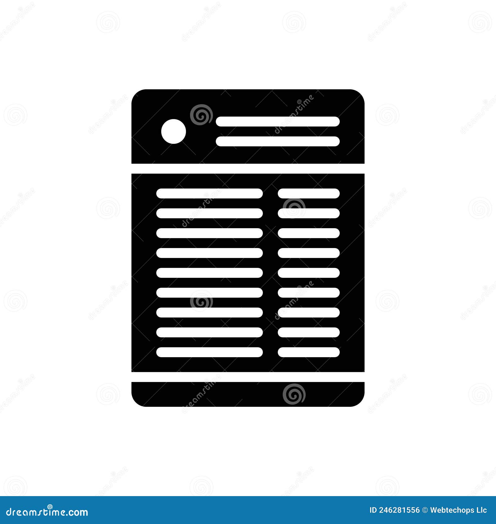 Black Solid Icon for Transcripts, Copy and Written Stock Vector ...