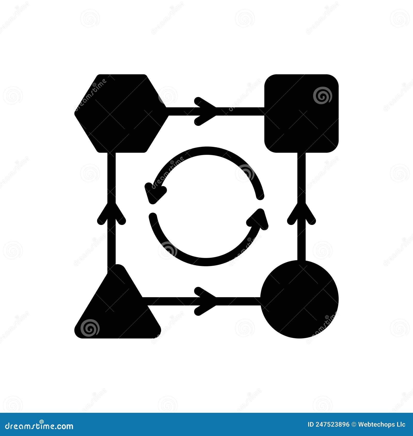 Black Solid Icon for Transform, Change and Convert Stock Vector ...