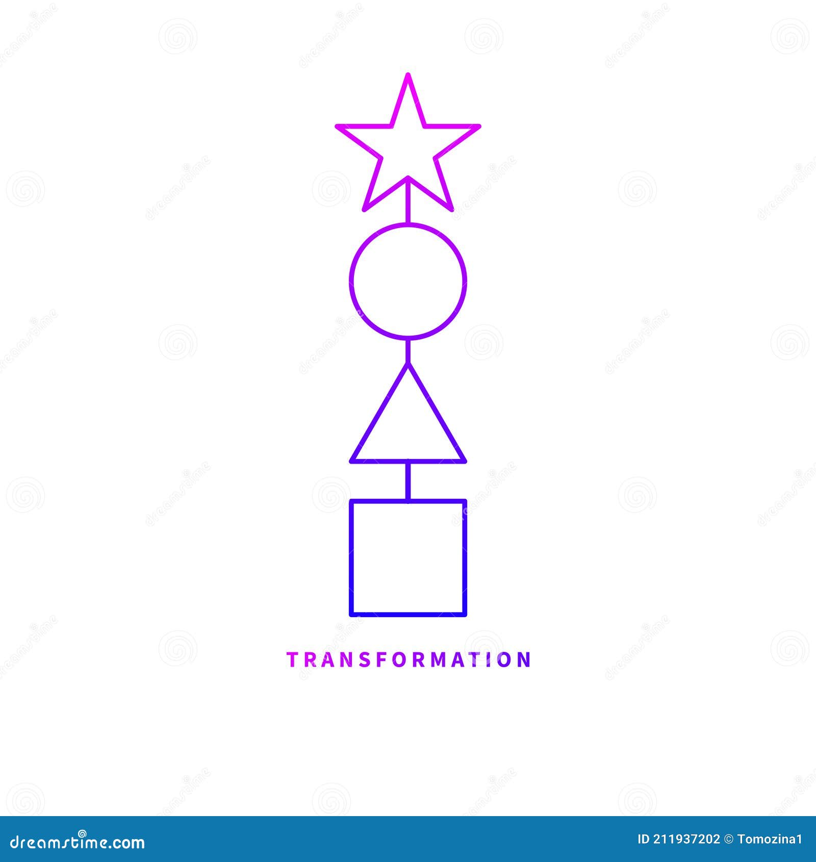 Icon Transformation. Transition Of Geometric Shapes Vector Illustration ...