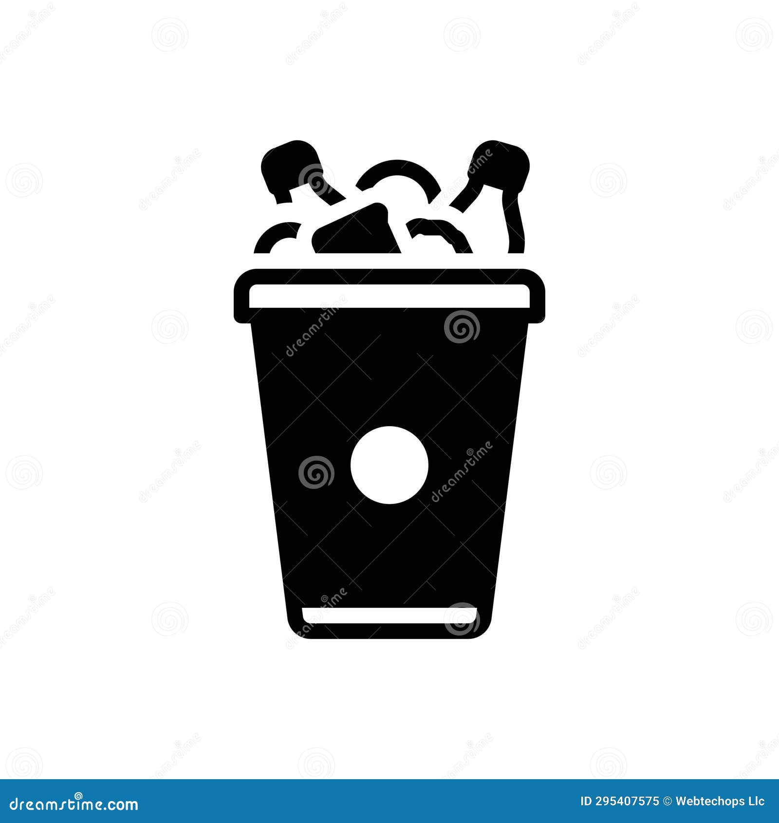 Black Solid Icon for Trash, Garbage and Dustbin Stock Illustration ...