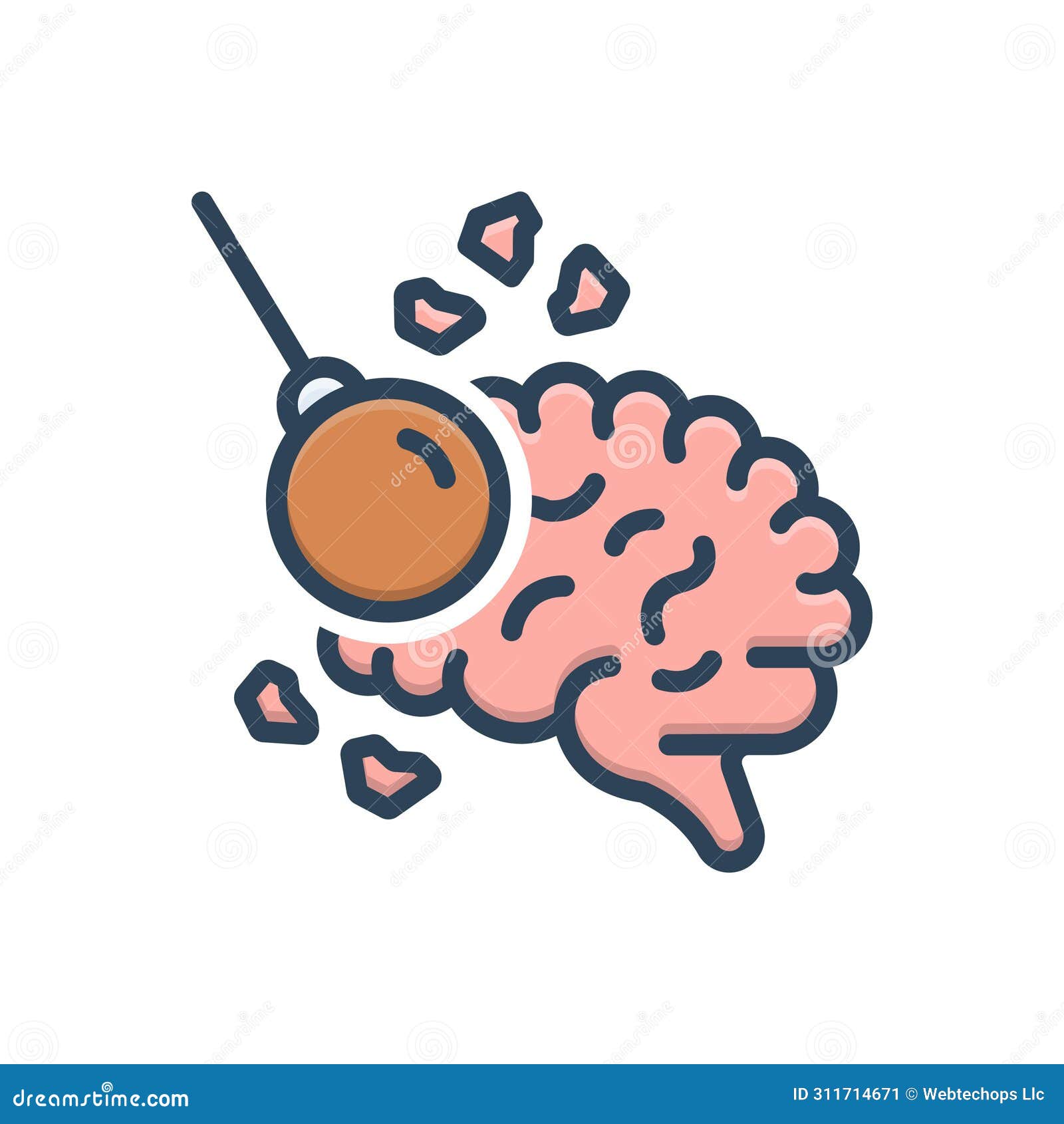 Color Illustration Icon for Trauma, Brain and Mental Stock Vector ...