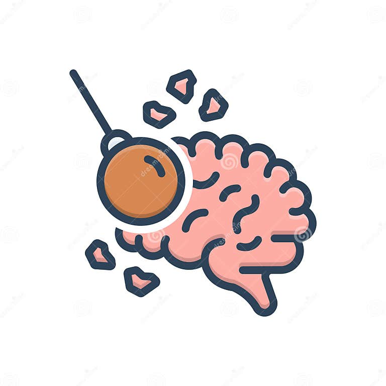 Color Illustration Icon for Trauma, Brain and Mental Stock Vector ...