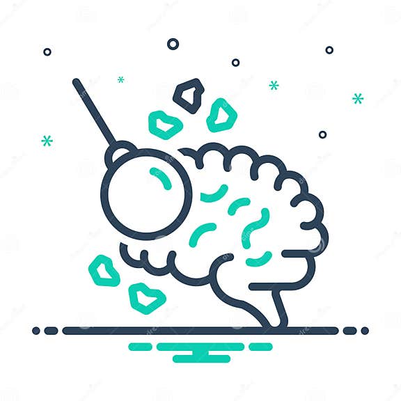 Mix Icon for Trauma, Brain and Mental Stock Vector - Illustration of ...